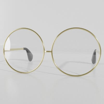Round Frame Glasses - 3D Model by freshfrozen