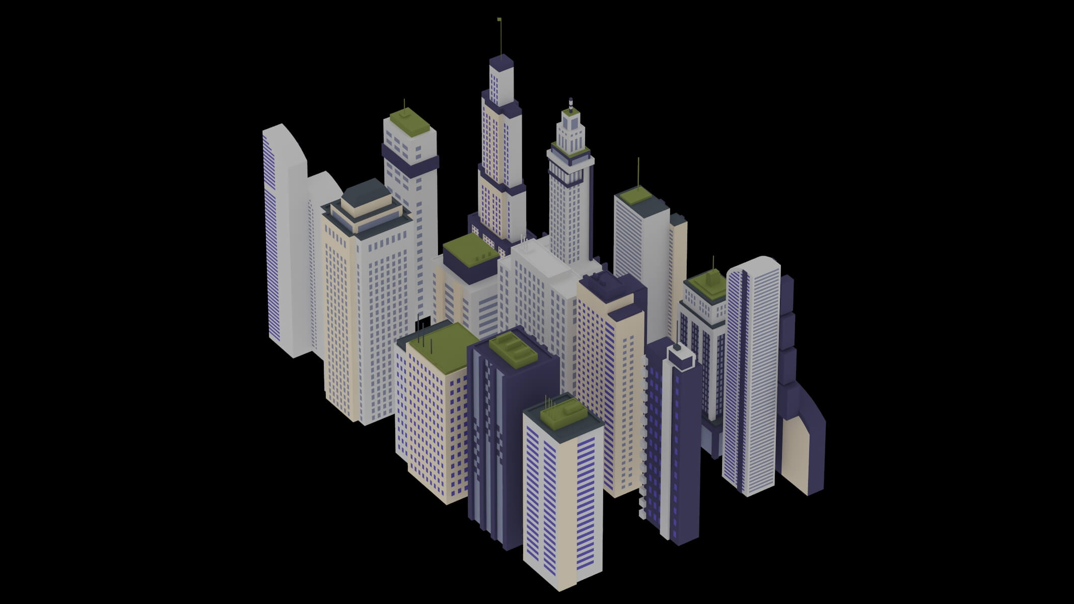 15 Building Low Poly Set - 3D Model by frezzy