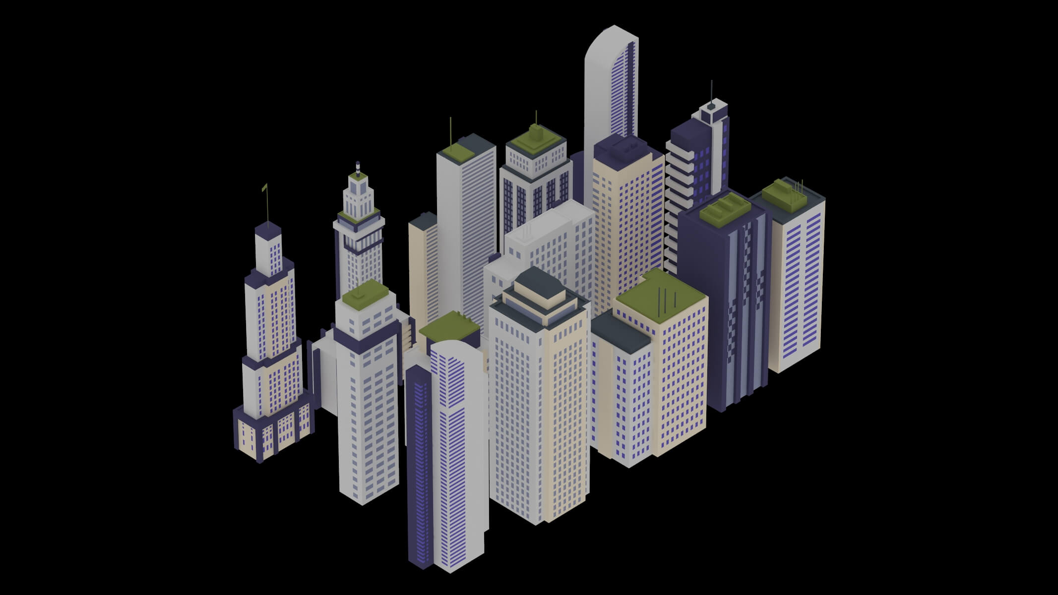 15 Building Low Poly Set - 3D Model by frezzy