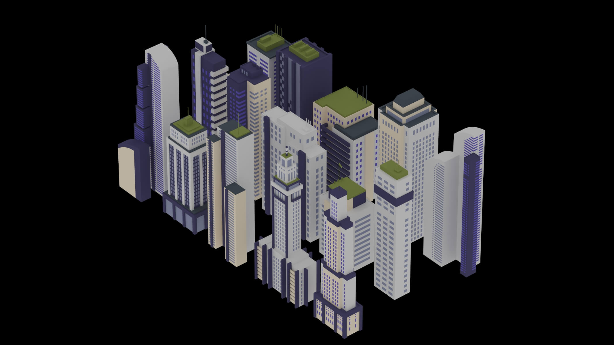 15 Building Low Poly Set - 3D Model by frezzy