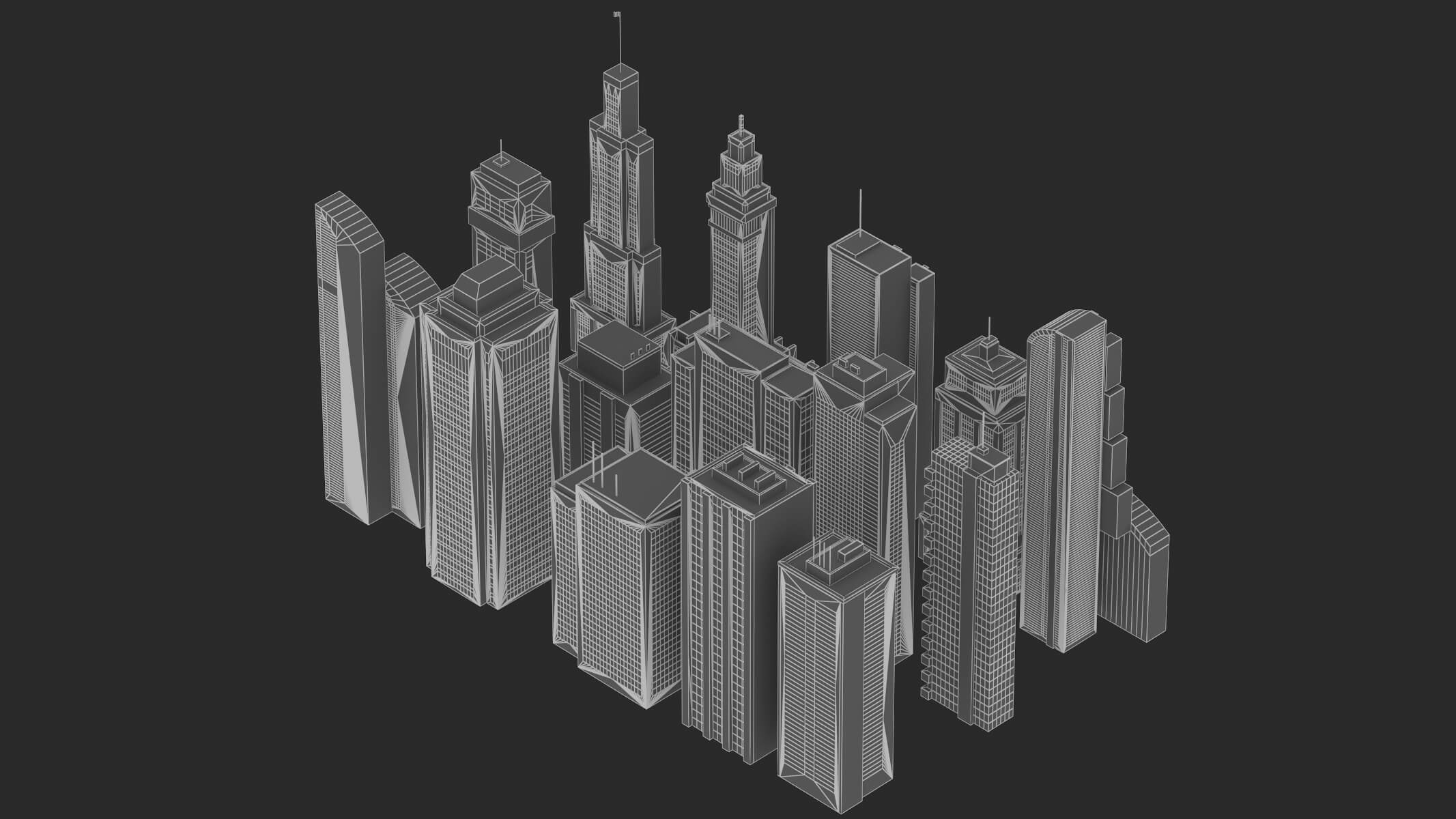 15 Building Low Poly Set - 3D Model by frezzy