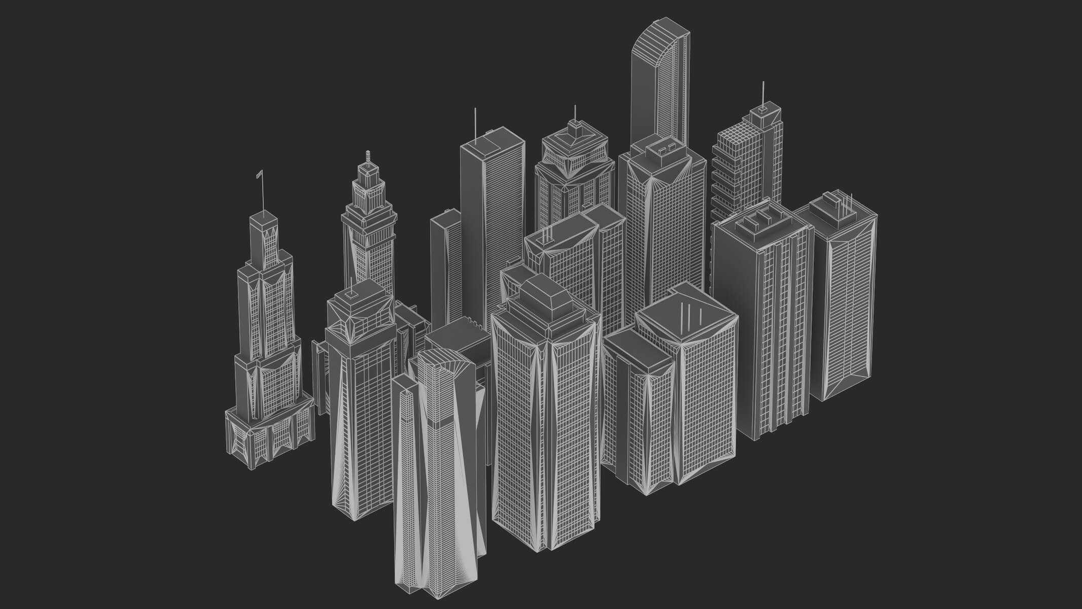 15 Building Low Poly Set - 3D Model by frezzy