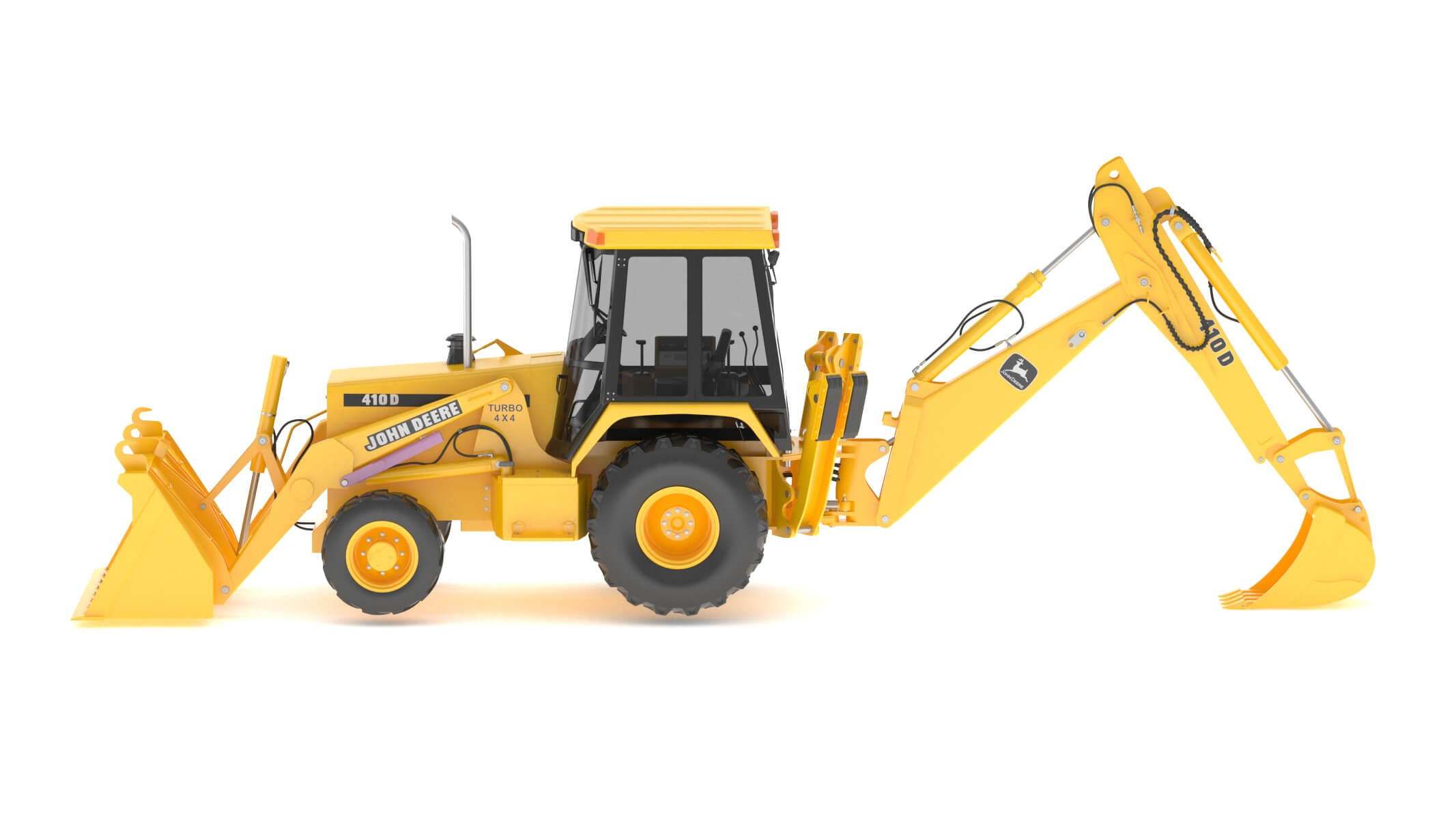 1995 John Deere 410D Backhoe - 3D Model by frezzy