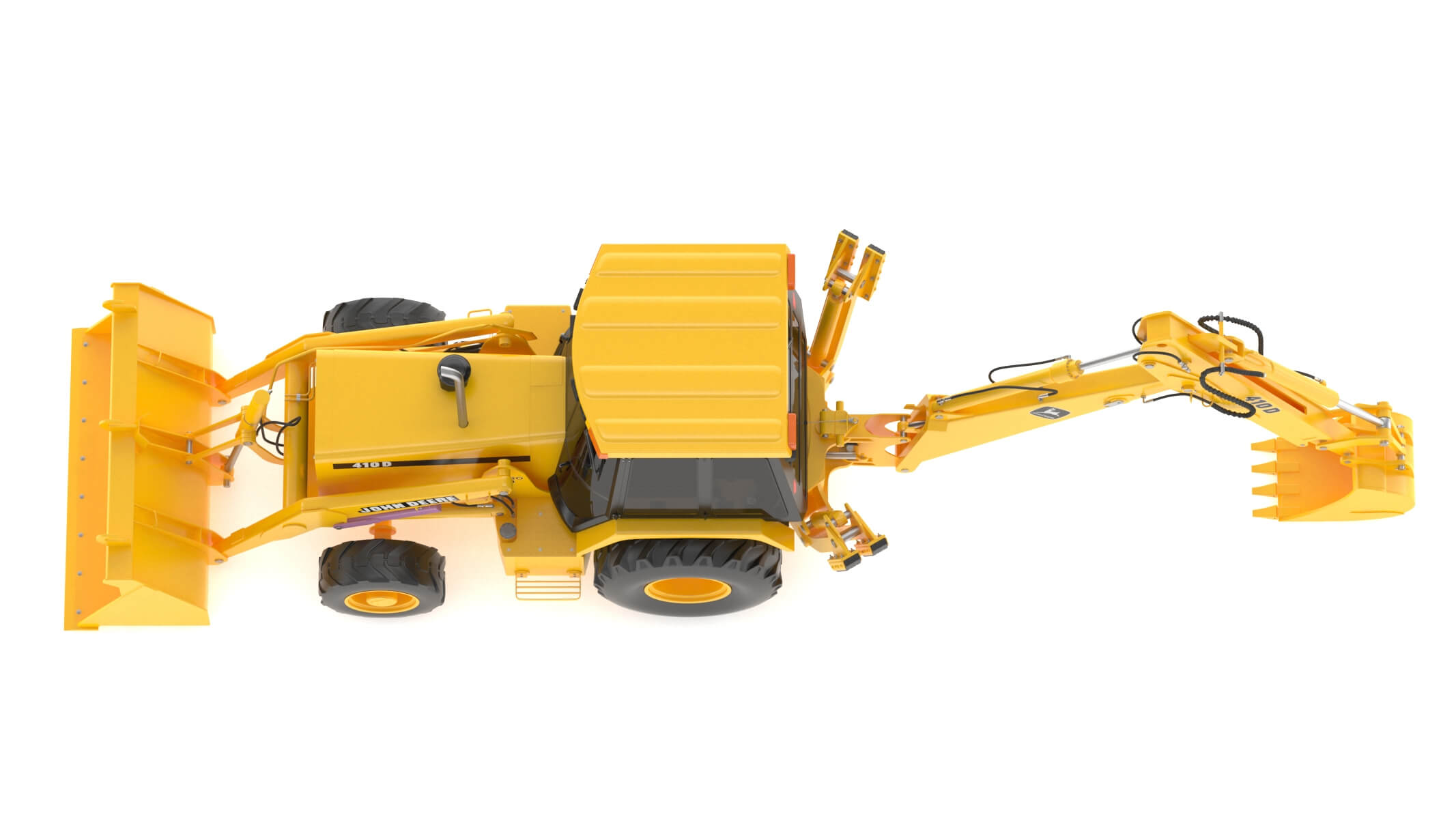1995 John Deere 410D Backhoe - 3D Model by frezzy