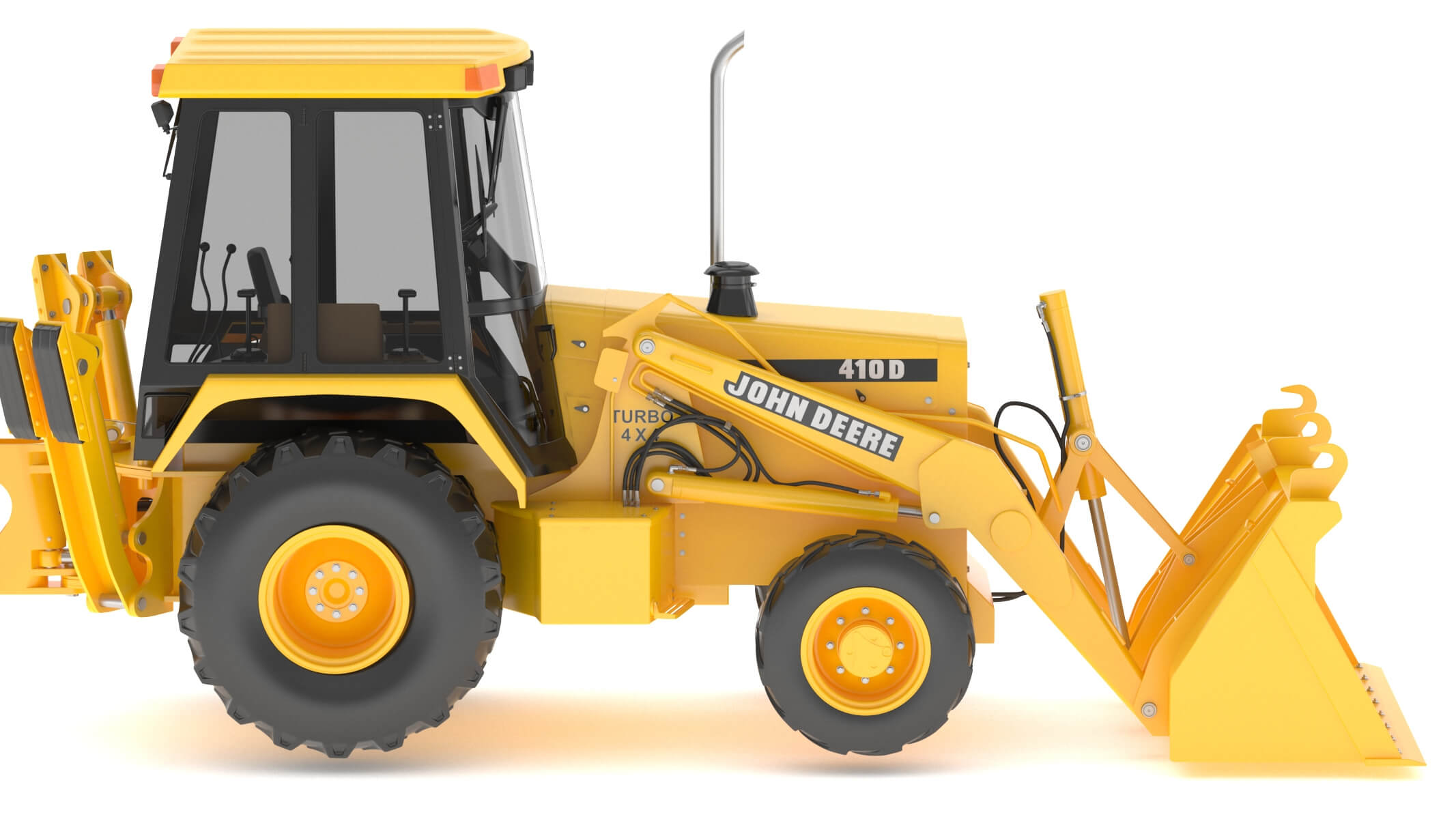 1995 John Deere 410D Backhoe - 3D Model by frezzy