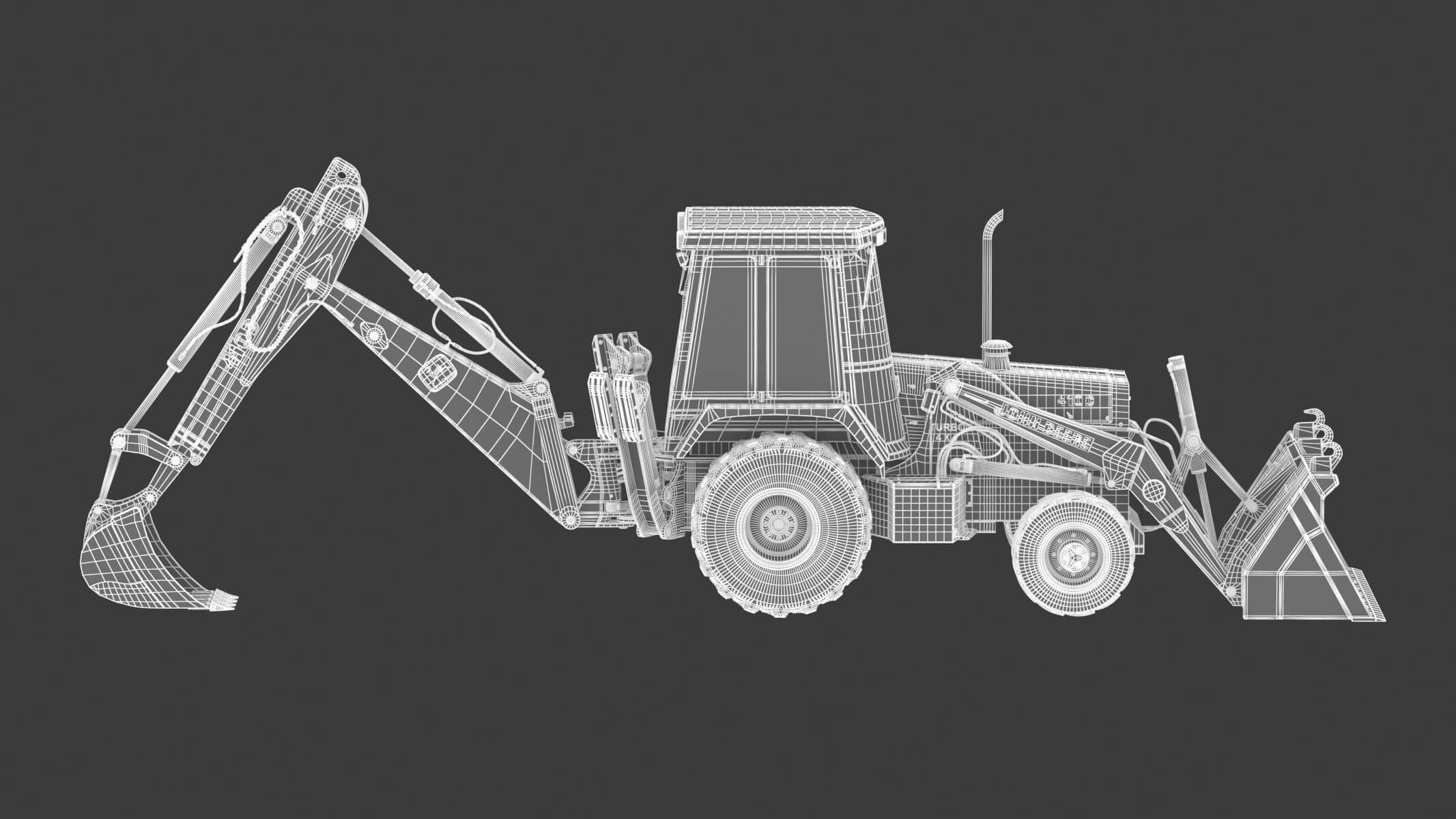1995 John Deere 410D Backhoe - 3D Model by frezzy