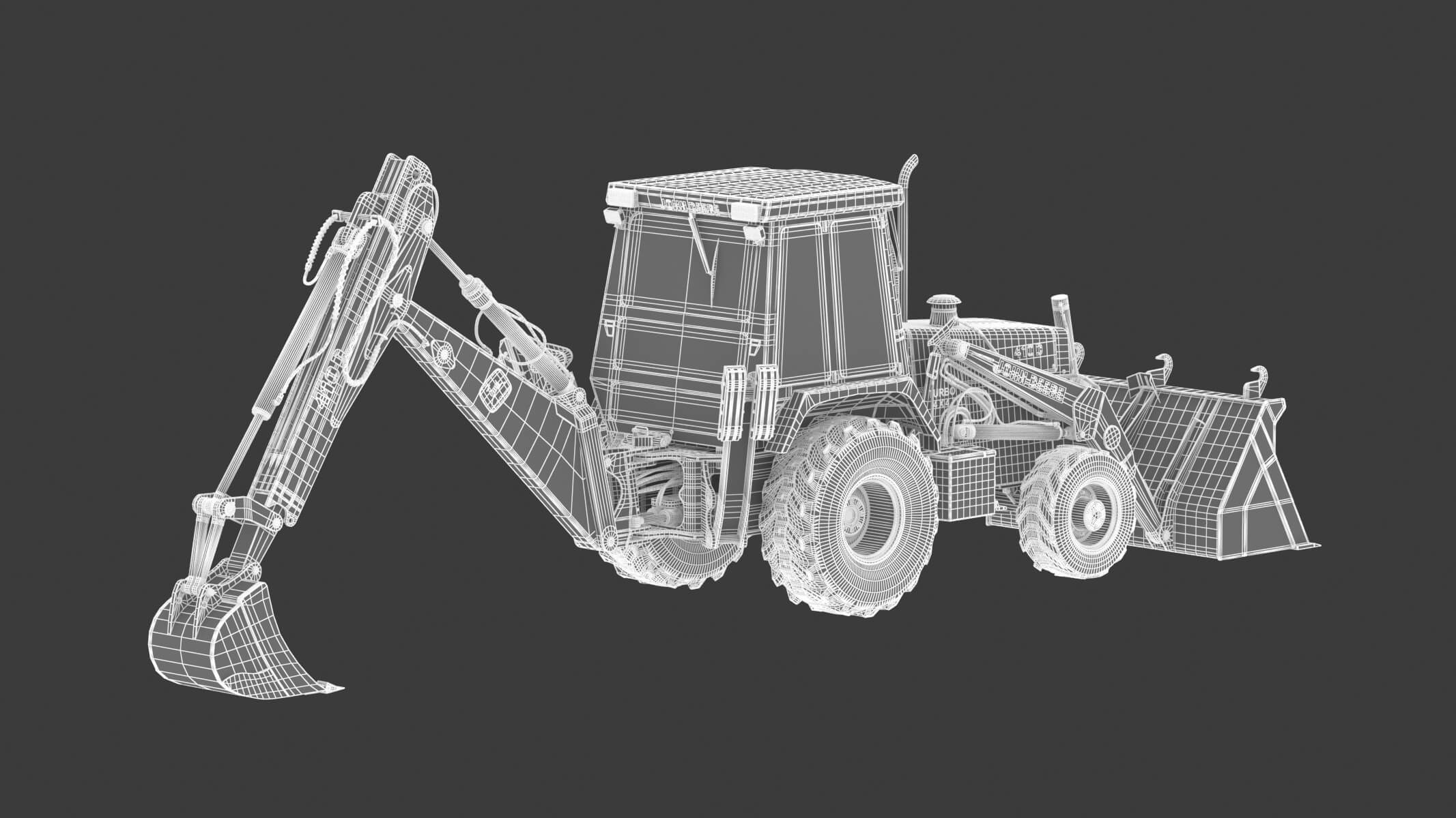 1995 John Deere 410D Backhoe - 3D Model by frezzy