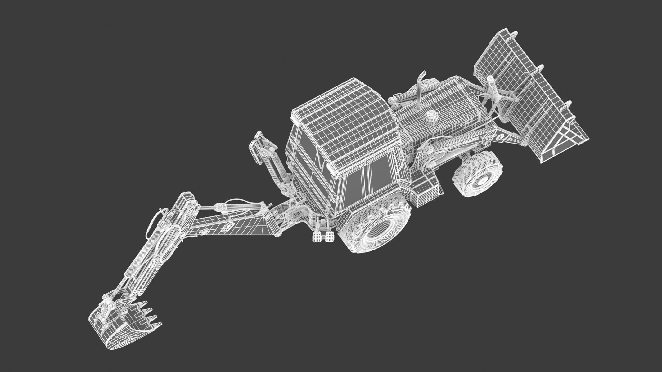 1995 John Deere 410D Backhoe - 3D Model by frezzy