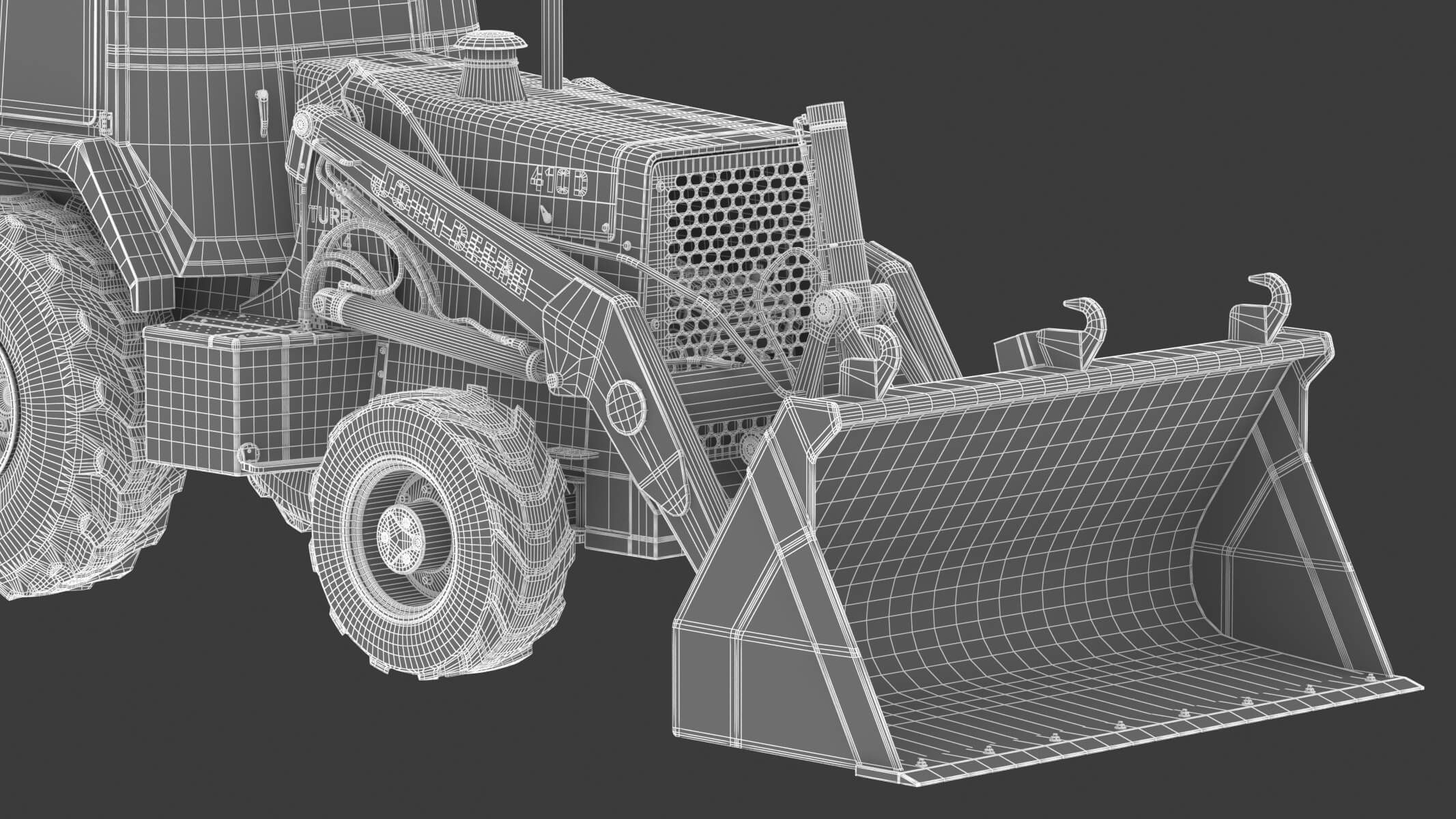 1995 John Deere 410D Backhoe - 3D Model by frezzy