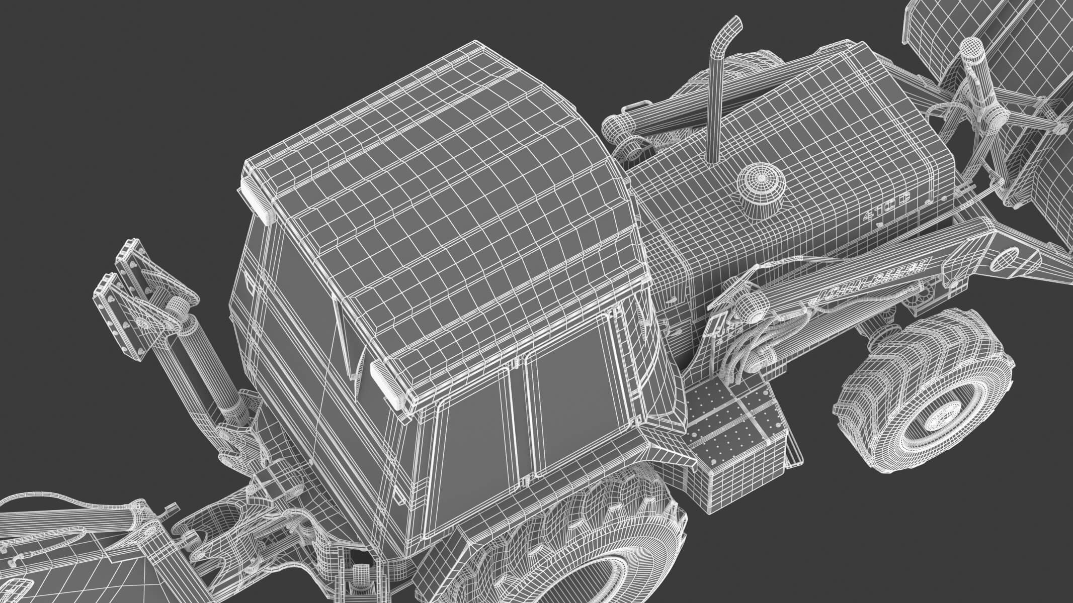 1995 John Deere 410D Backhoe - 3D Model by frezzy