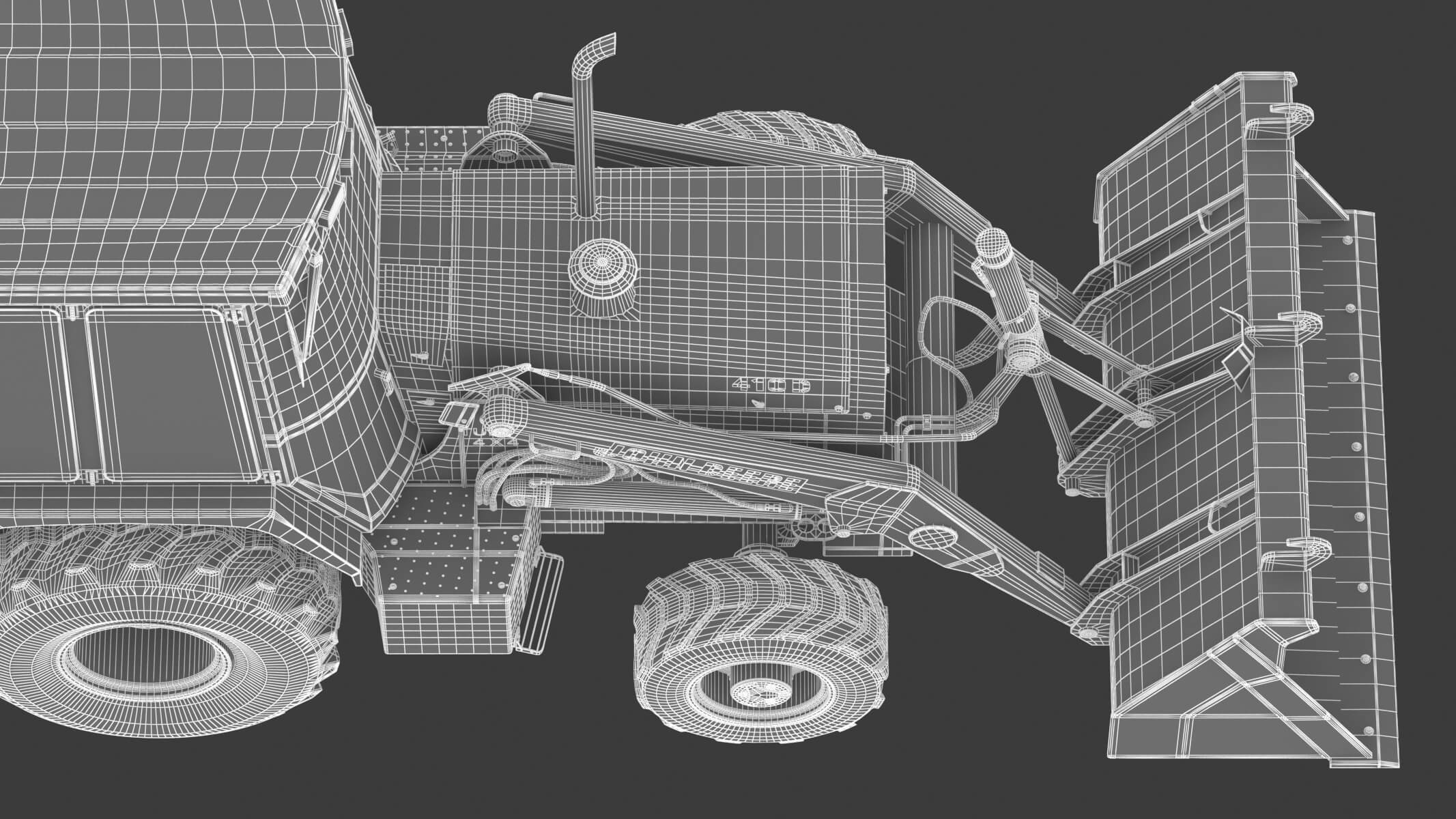 1995 John Deere 410D Backhoe - 3D Model by frezzy