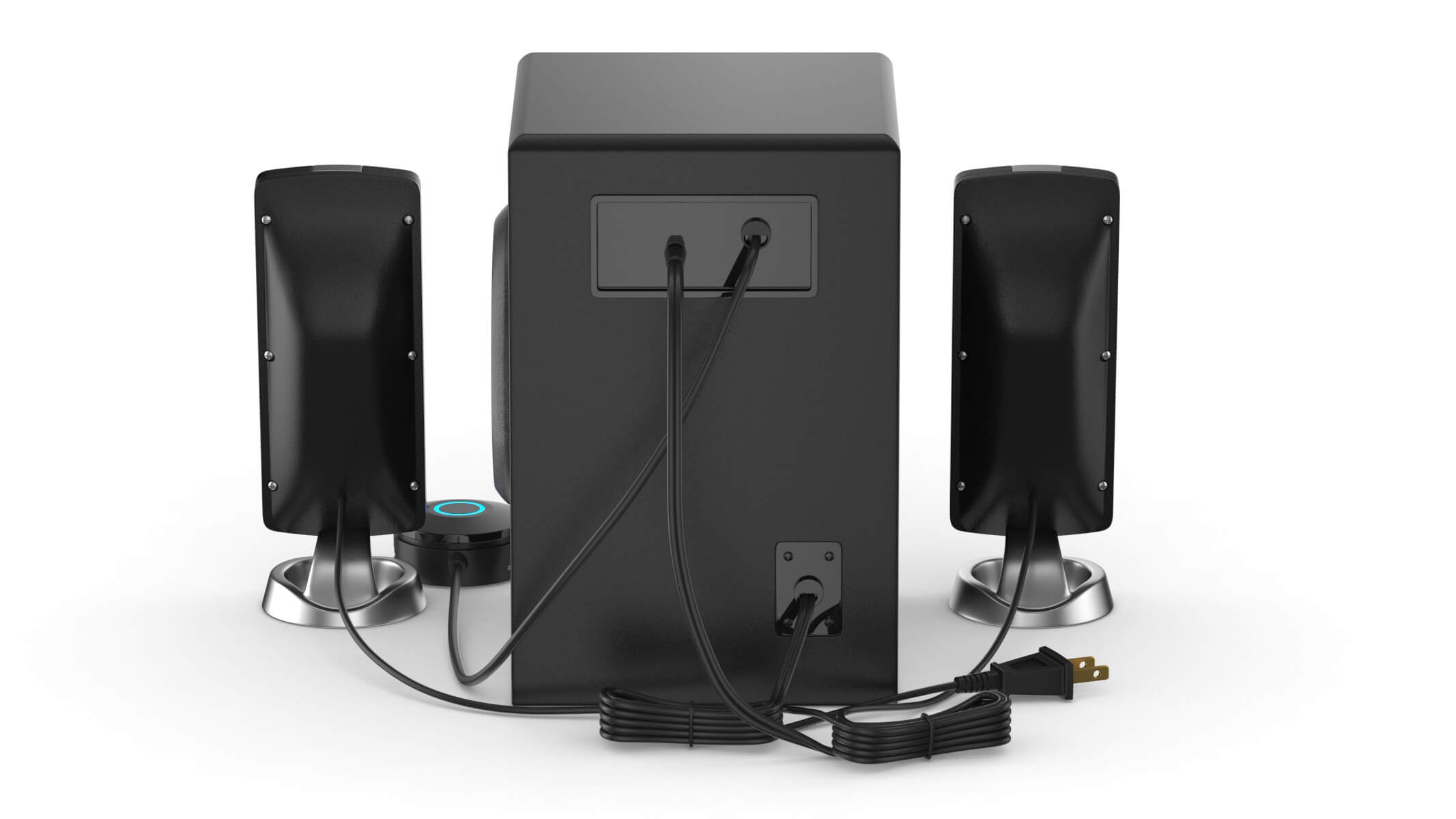 2.1 Speaker Sound System With Subwoofer and Control Pod - 3D Model by ...