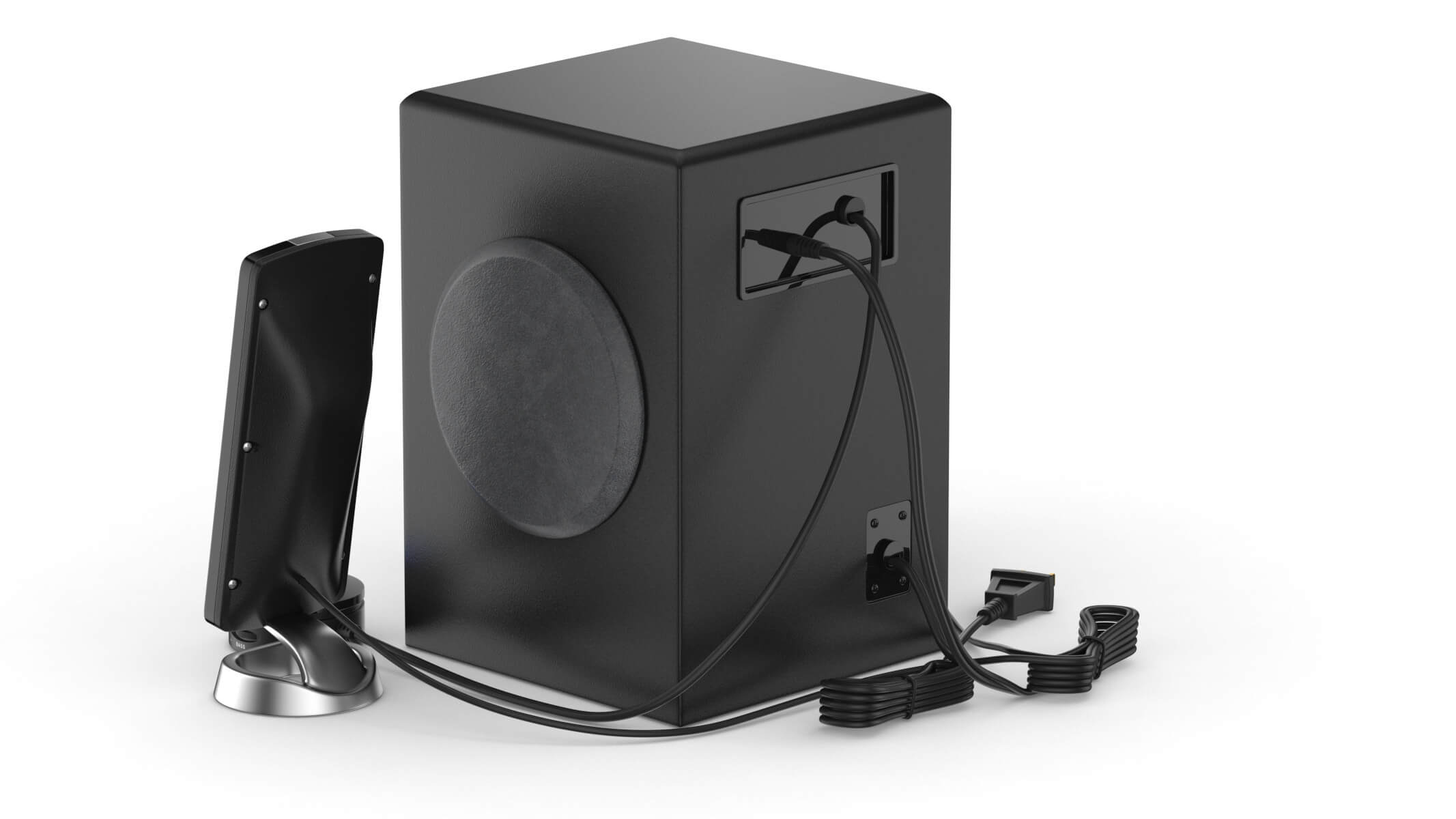 2.1 Speaker Sound System With Subwoofer and Control Pod - 3D Model by ...