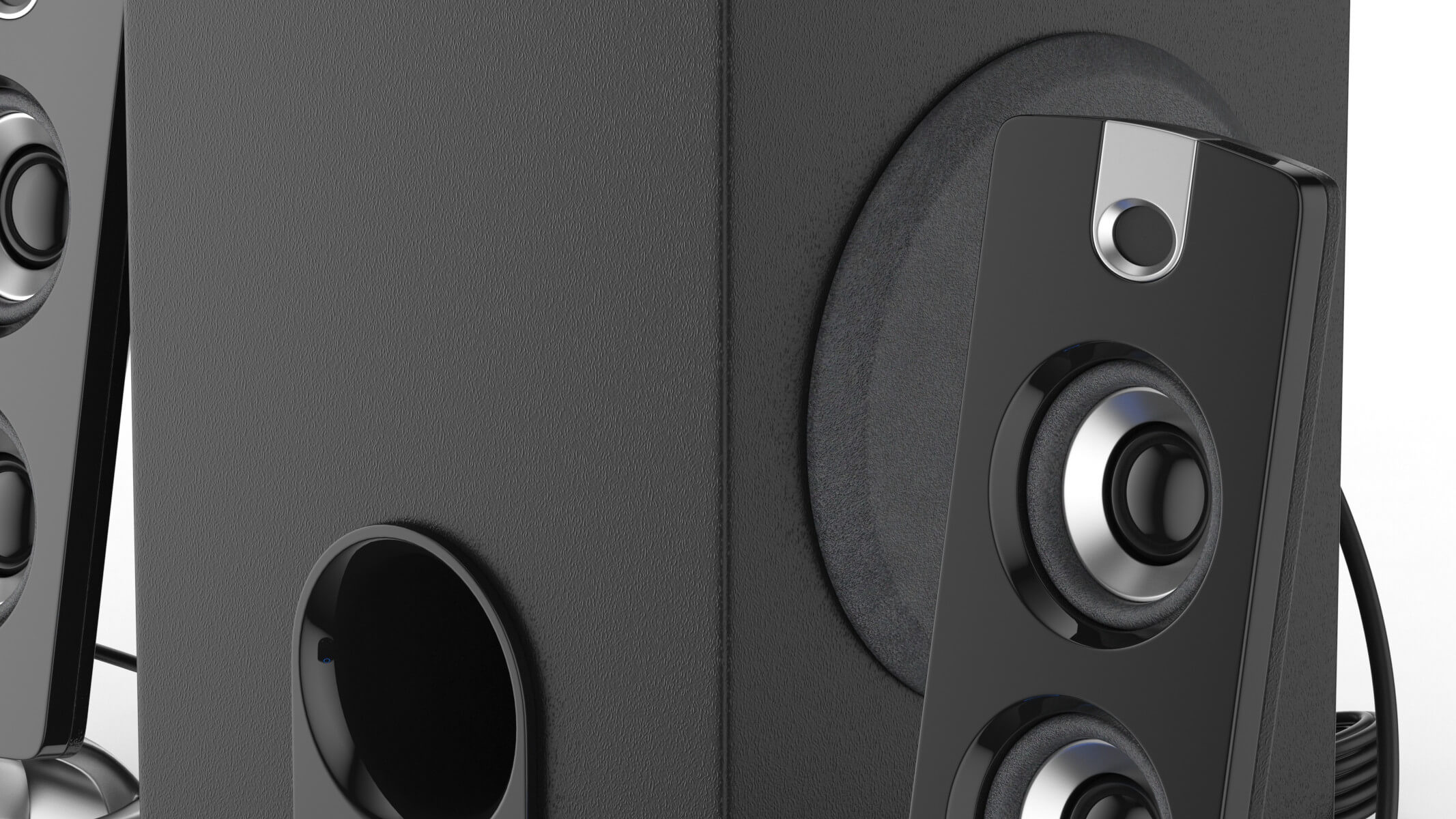 2.1 Speaker Sound System With Subwoofer and Control Pod - 3D Model by ...