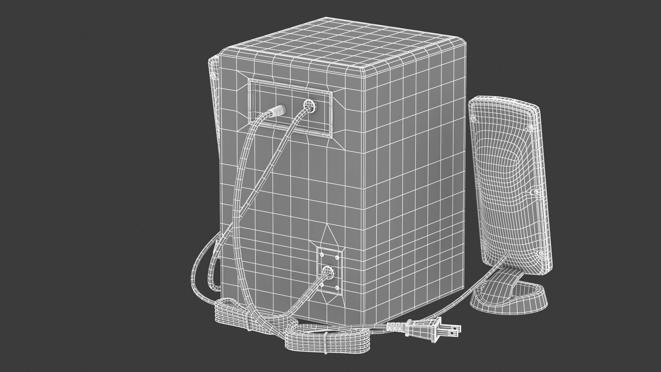 2.1 Speaker Sound System With Subwoofer and Control Pod - 3D Model by ...