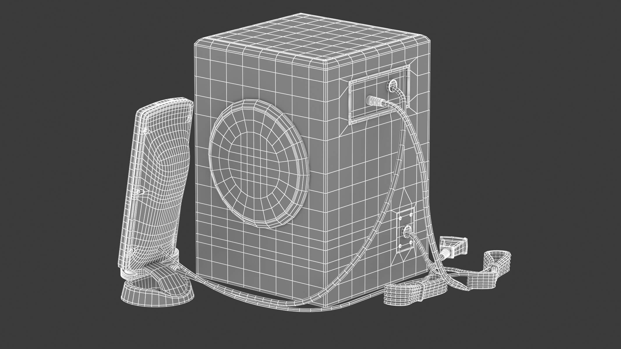 2.1 Speaker Sound System With Subwoofer and Control Pod - 3D Model by ...