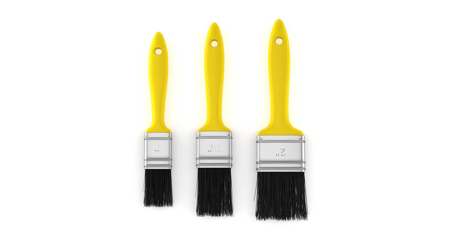 3 Brush Hand Tools Set - 3D Model by frezzy