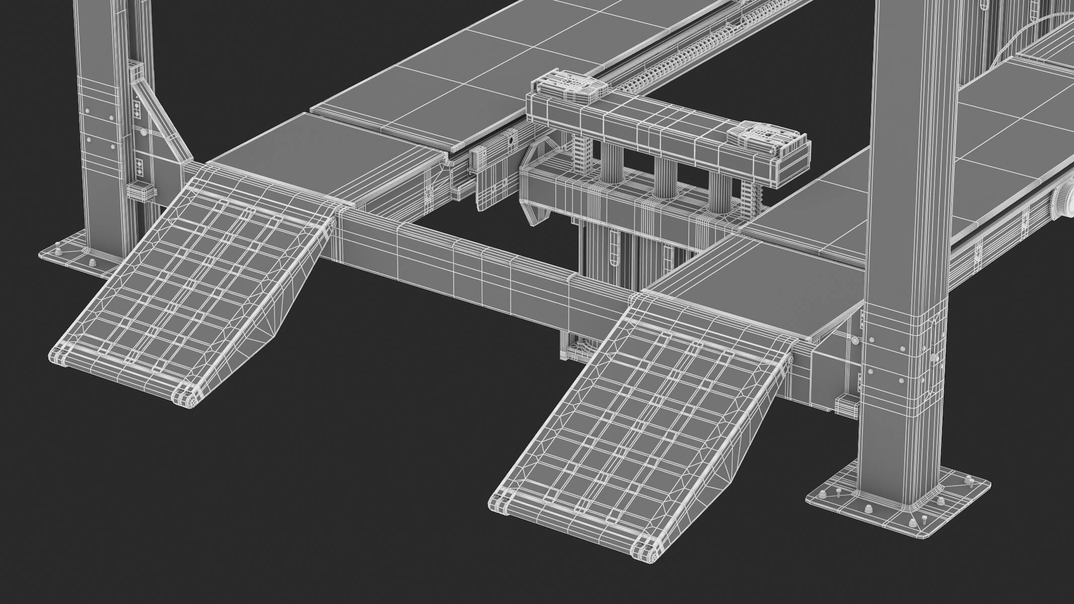 4 Post Car Lift - 3D Model by frezzy