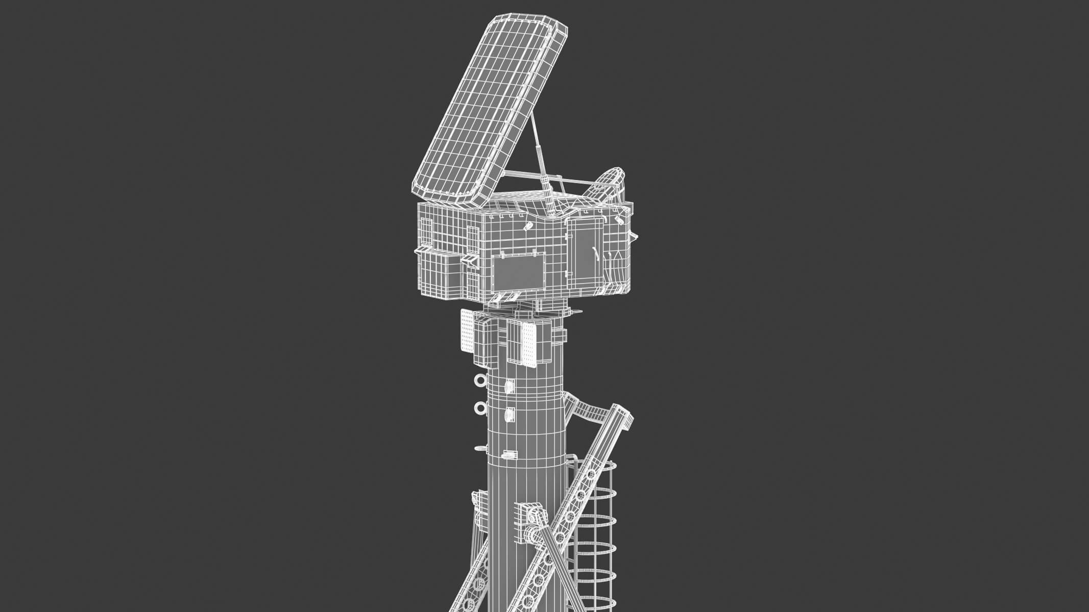 40V6M Flap Lid Mast Radar - 3D Model by frezzy