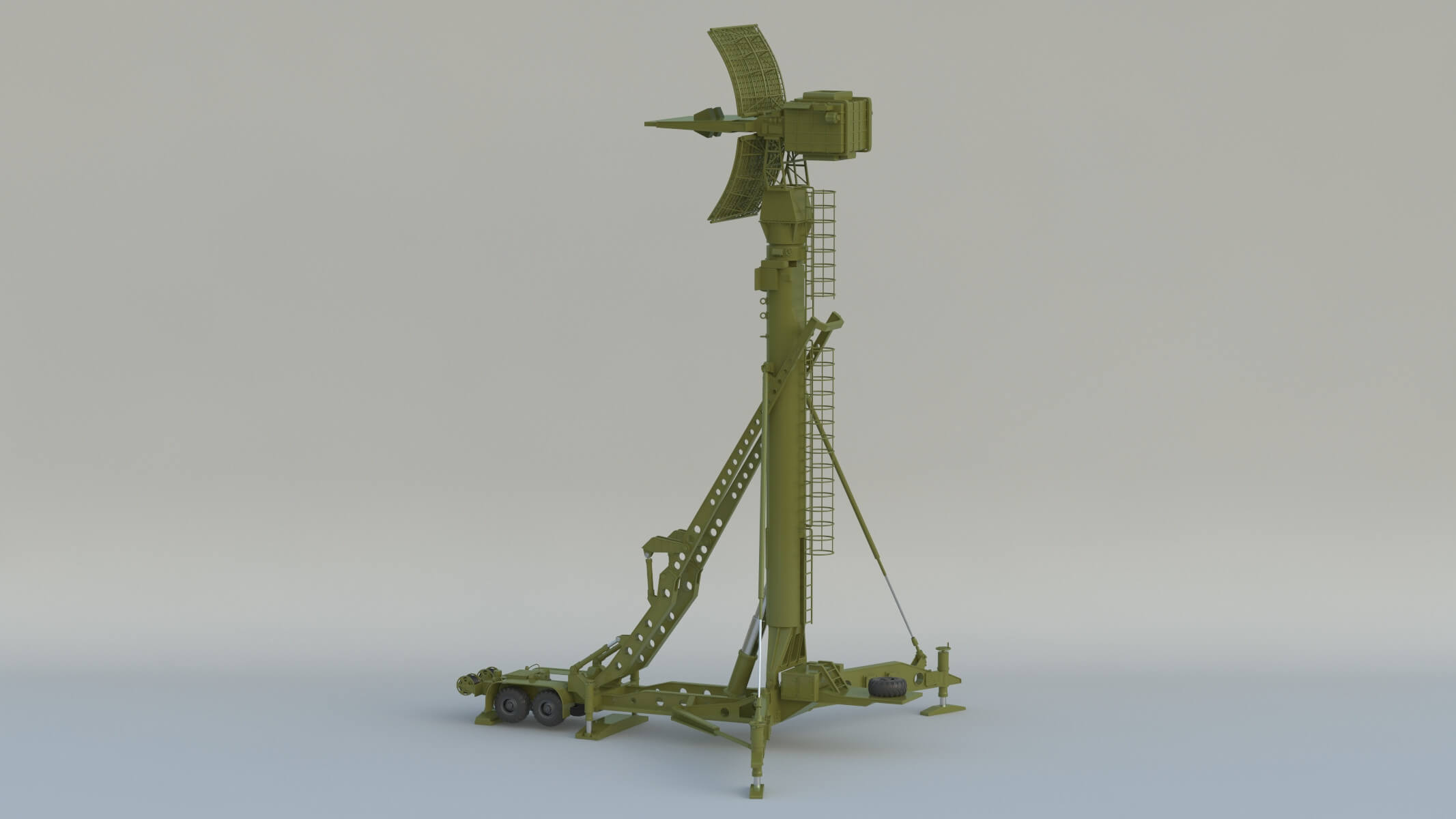 40V6MD Clam Shell Mast Radar - 3D Model by frezzy
