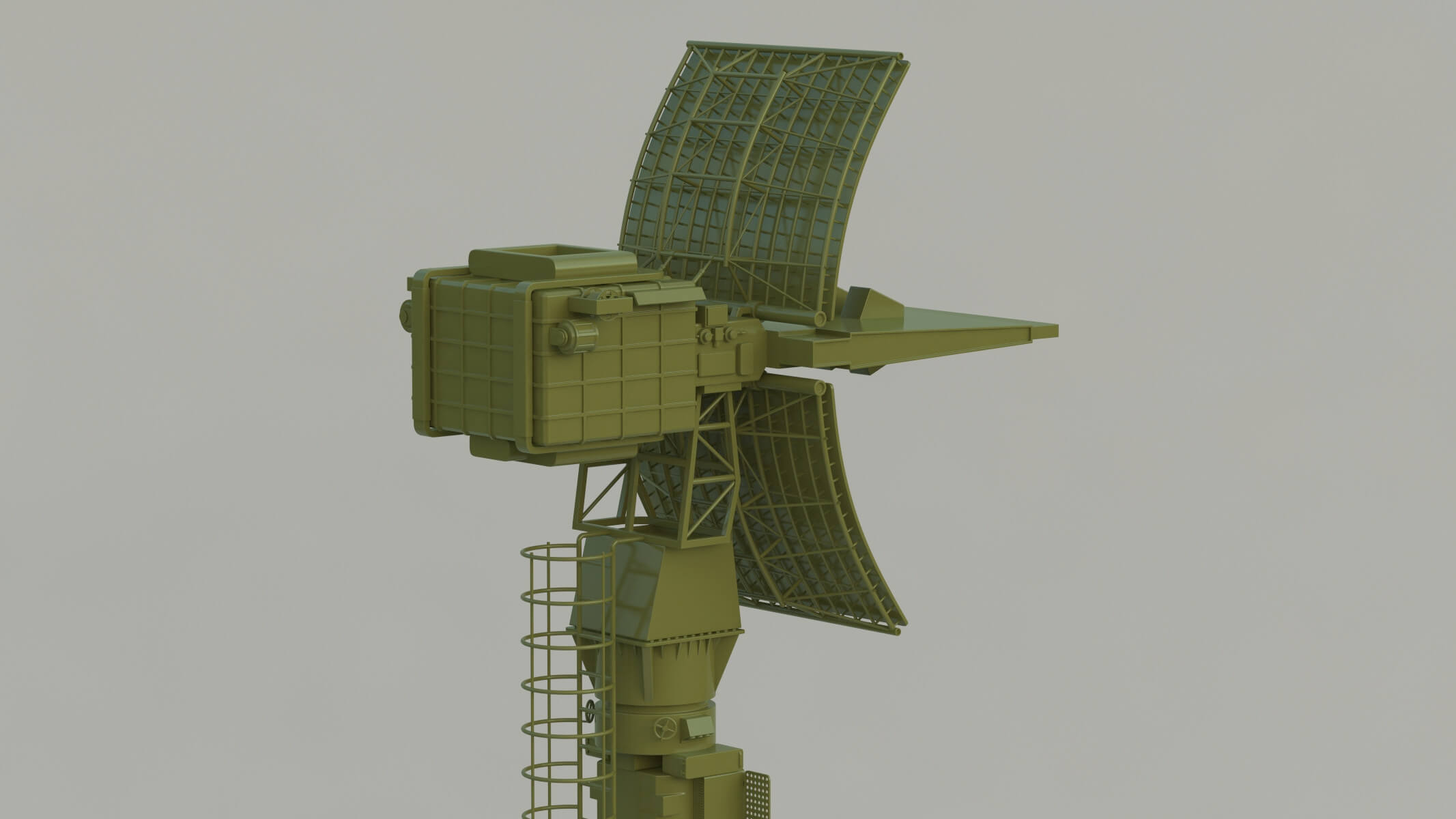 40V6MD Clam Shell Mast Radar - 3D Model by frezzy