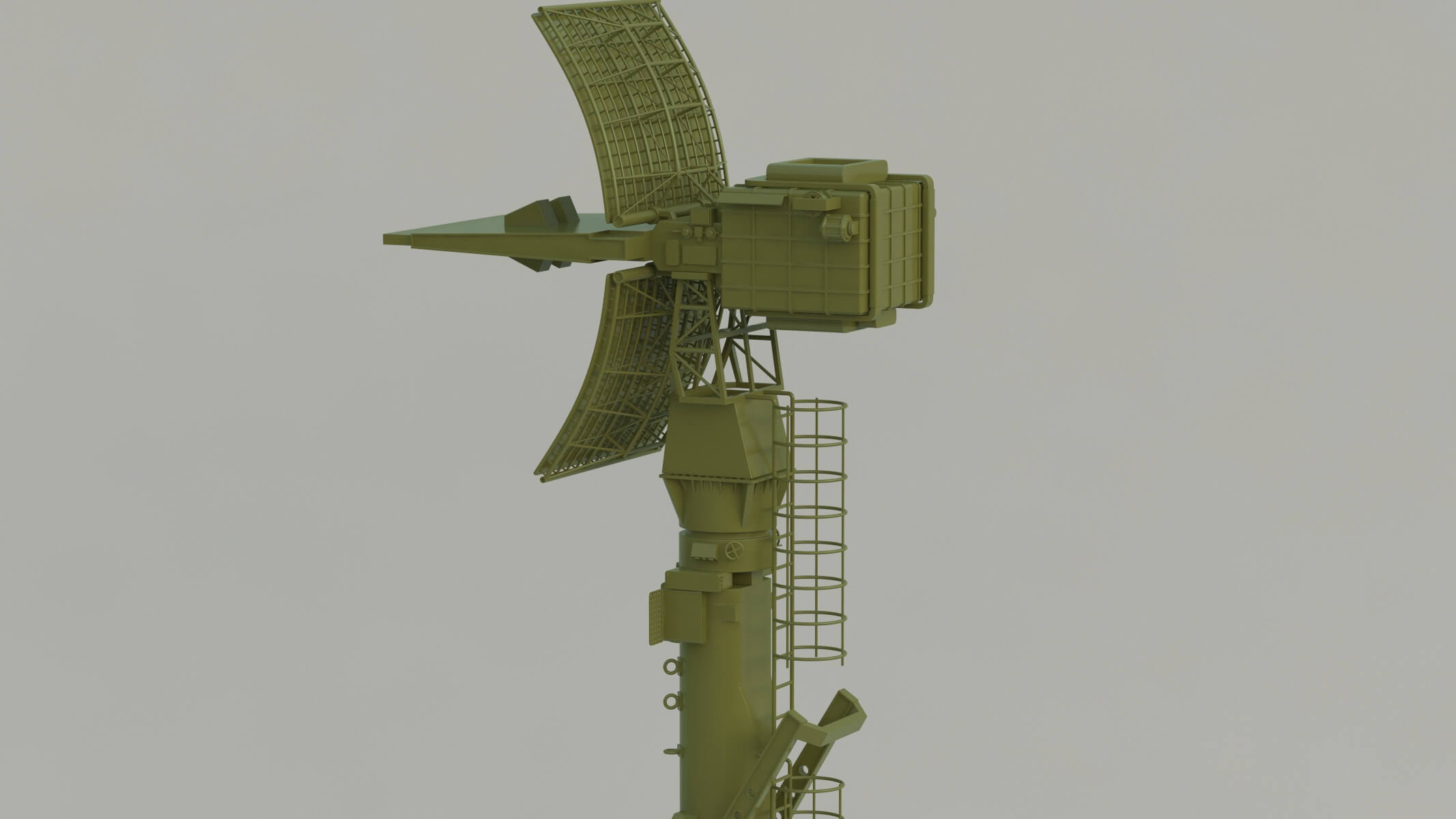 40V6MD Clam Shell Mast Radar - 3D Model by frezzy