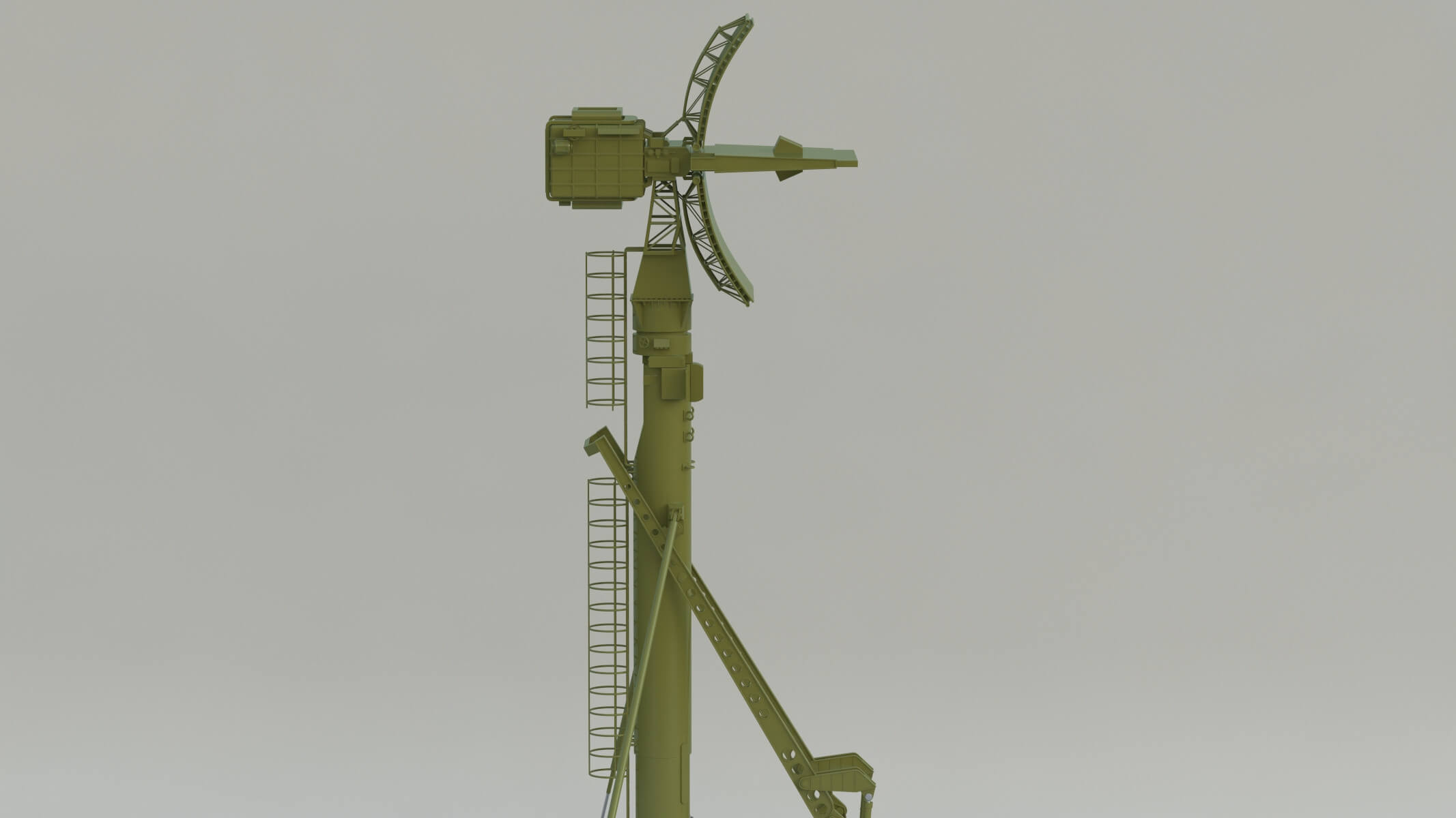 40V6MD Clam Shell Mast Radar - 3D Model by frezzy