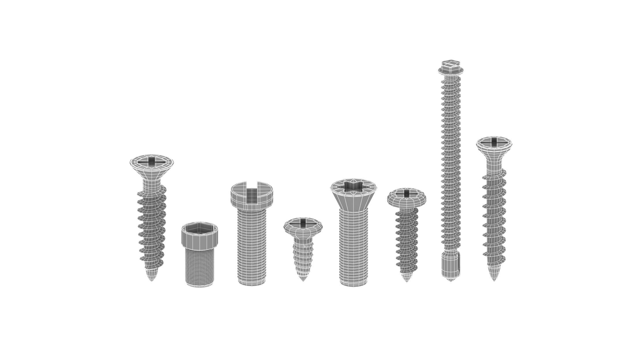 8 Screws - 3D Model by frezzy