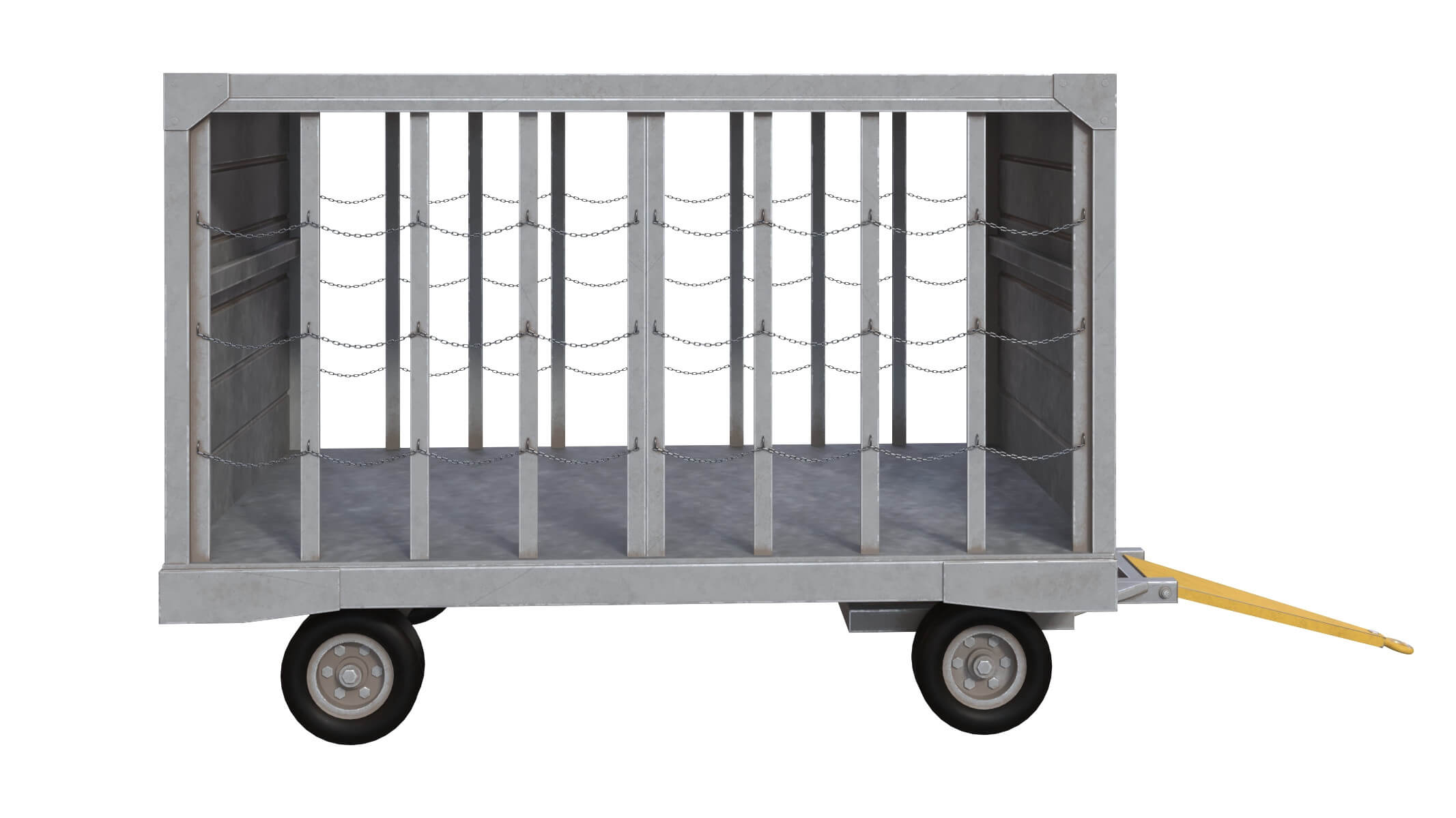 Airport Closed Baggage Trailer - 3D Model by frezzy
