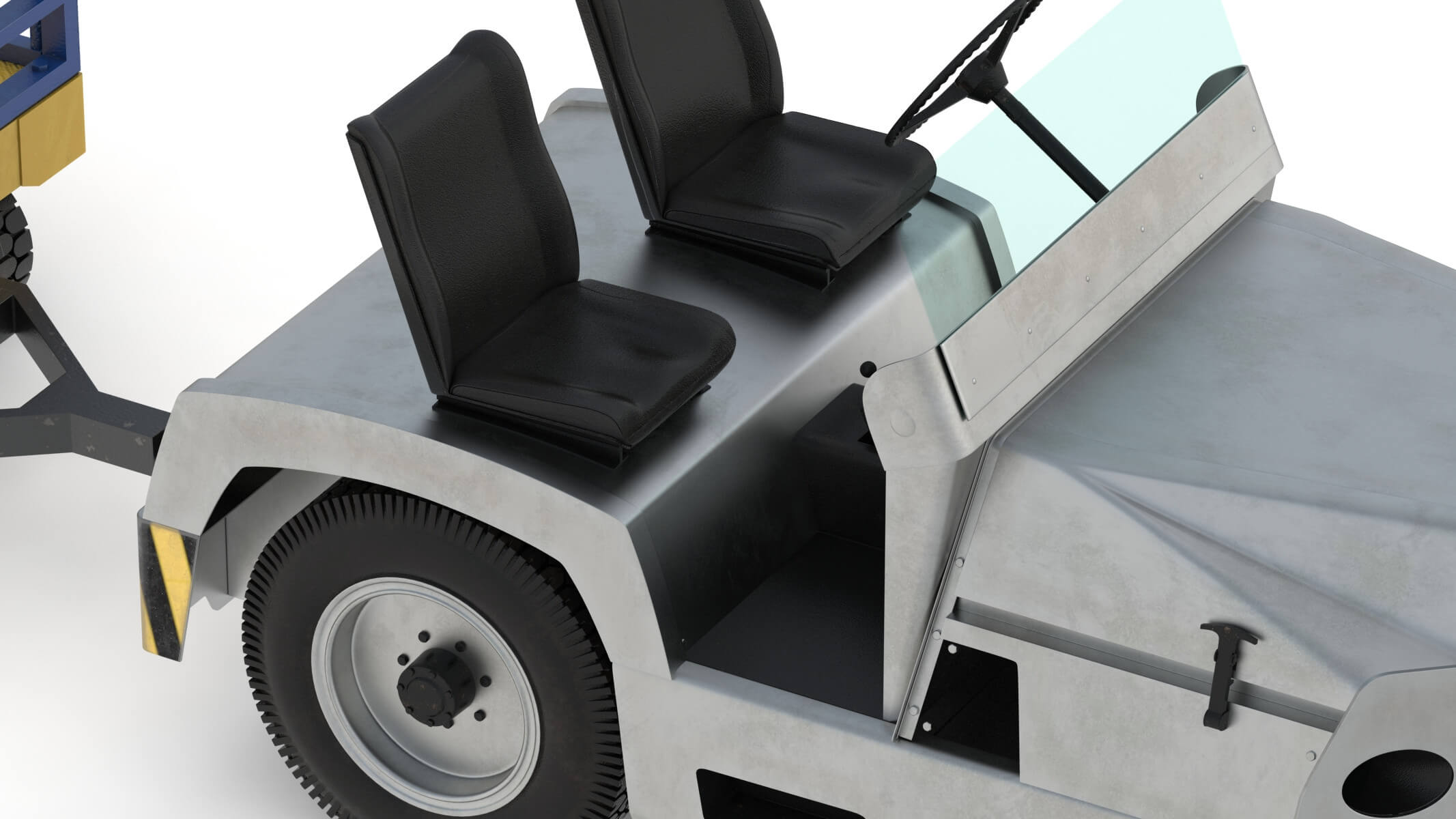 Airport Tug Clark CT30 Carrying Passengers Luggage - 3D Model by frezzy