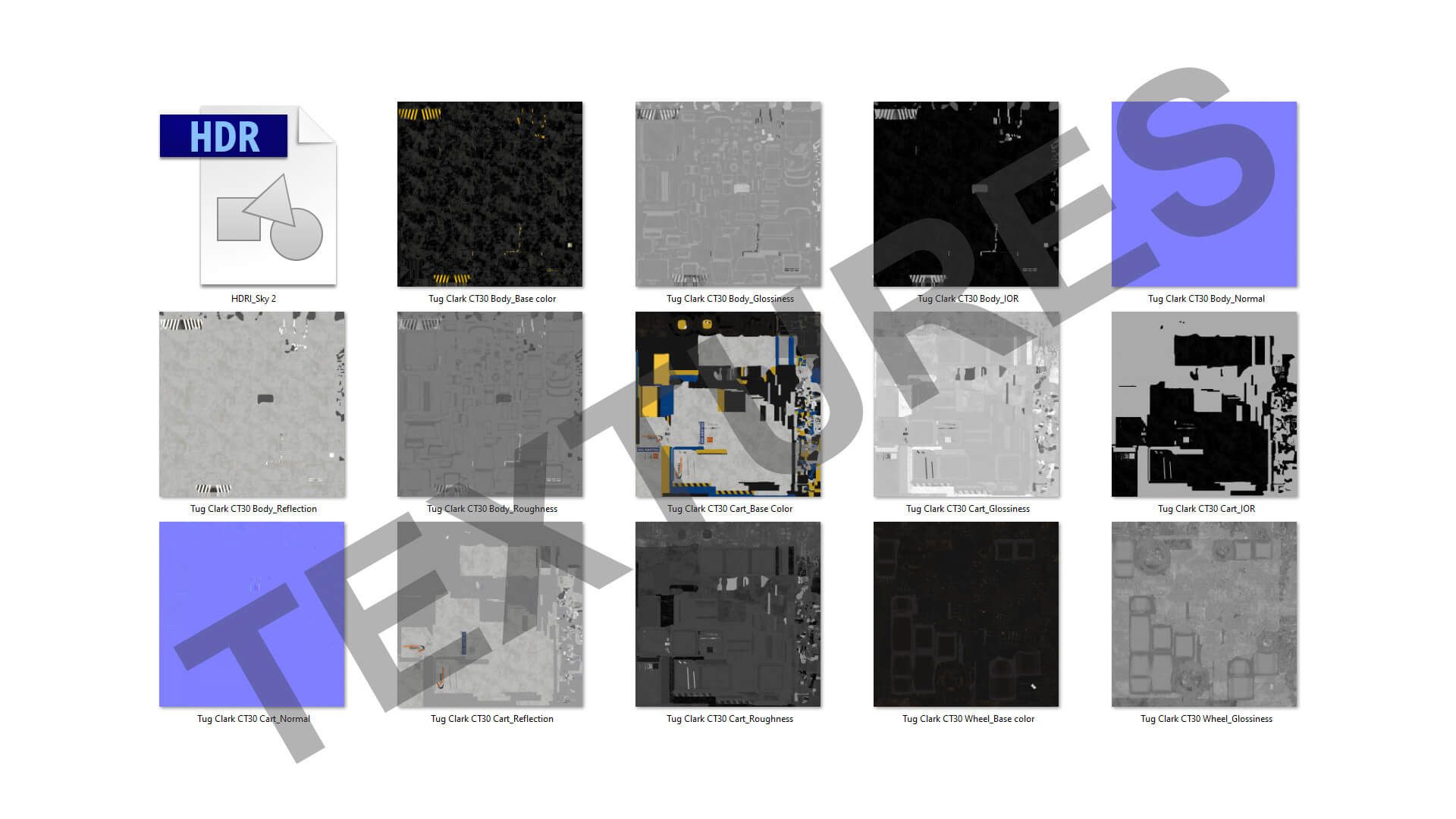 Airport Tug Clark CT30 Carrying Passengers Luggage - 3D Model by frezzy