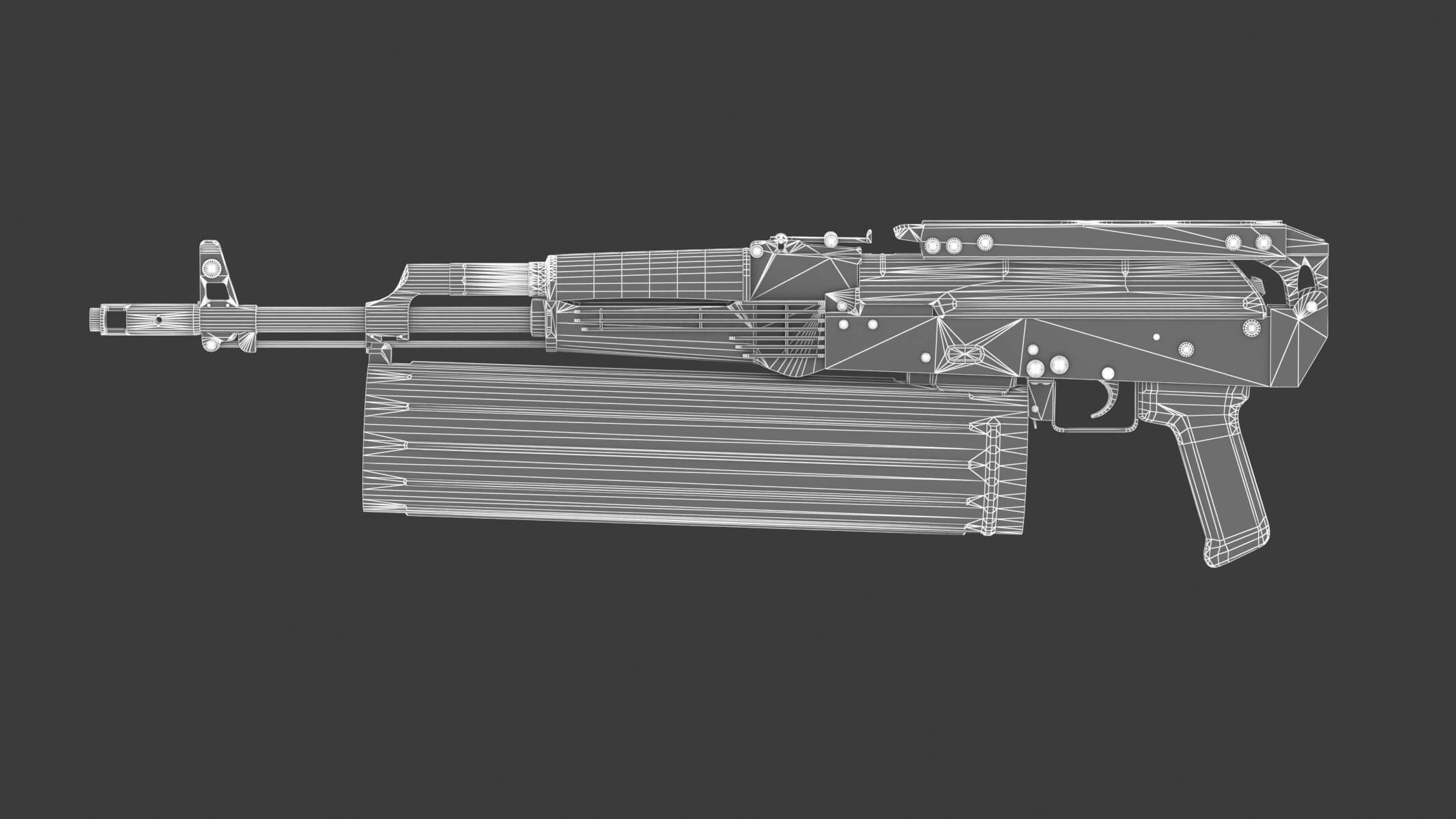 AK-74 PP-19 Mag Low Poly 3D Model by frezzy