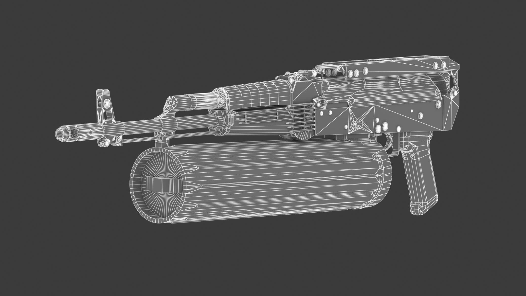 AK-74 PP-19 Mag Low Poly 3D Model by frezzy