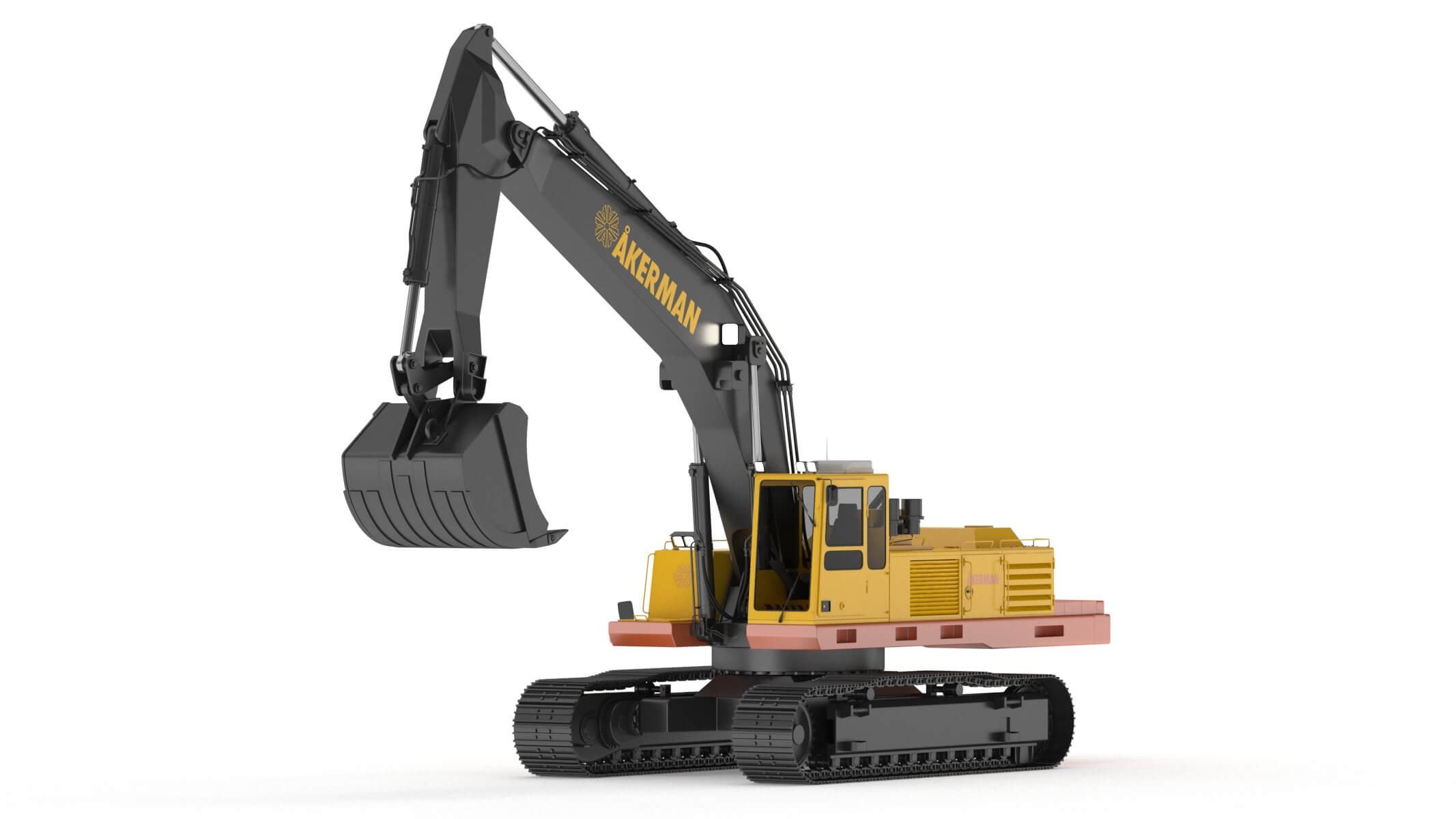 Akerman H25D Backhoe Excavator - 3D Model by frezzy
