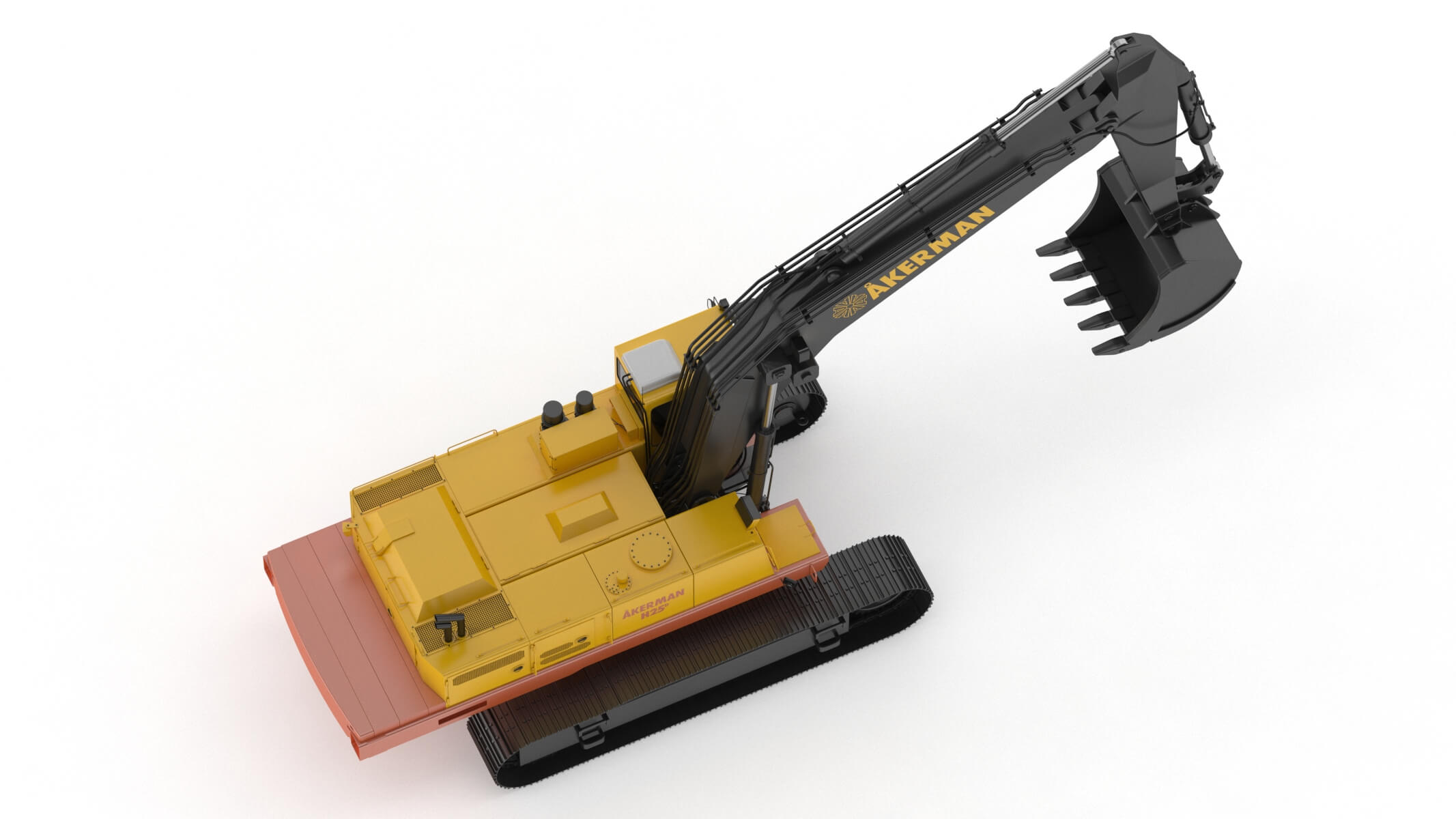 Akerman H25D Backhoe Excavator - 3D Model by frezzy