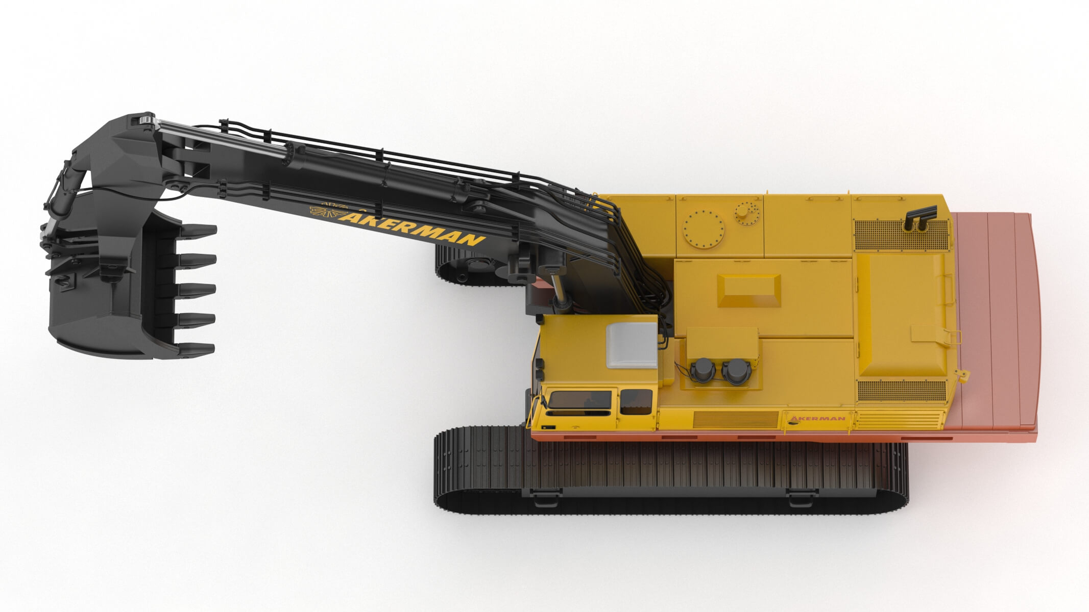 Akerman H25D Backhoe Excavator - 3D Model by frezzy