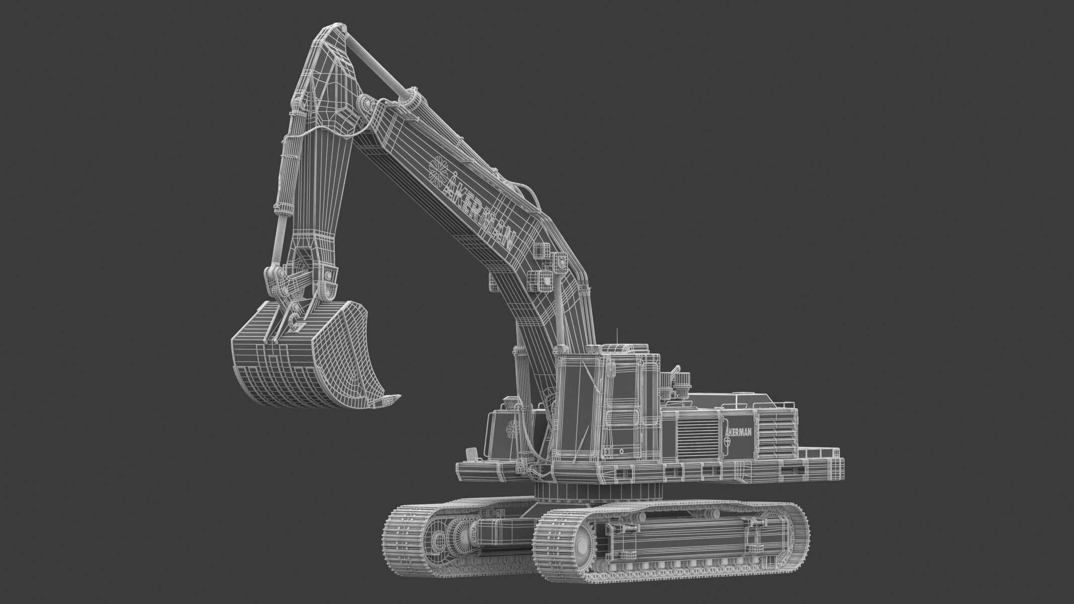 Akerman H25D Backhoe Excavator - 3D Model by frezzy