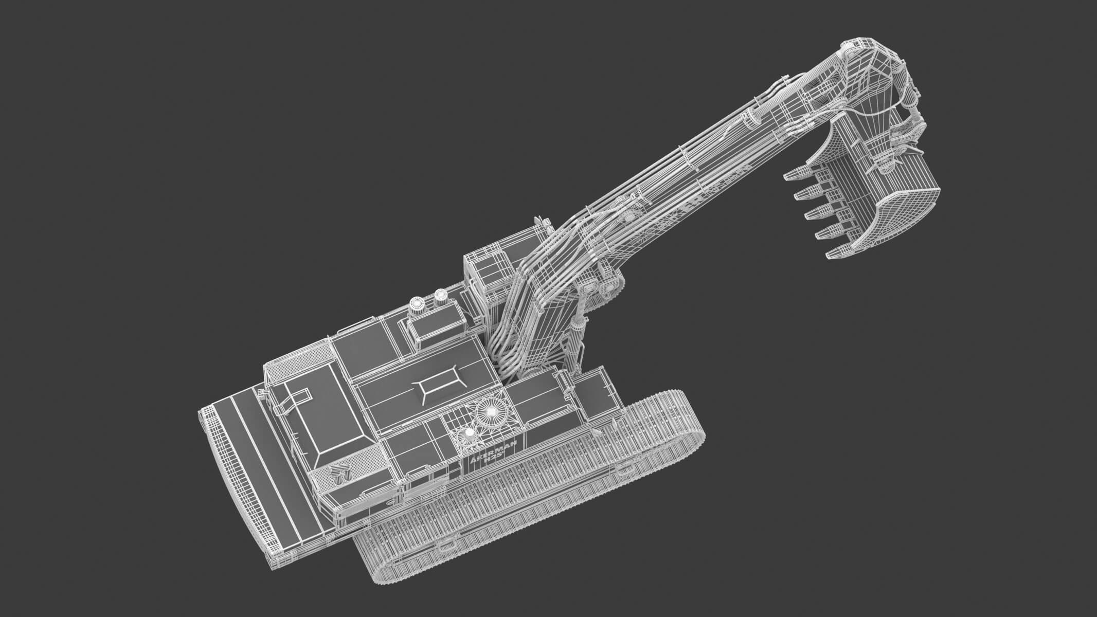 Akerman H25D Backhoe Excavator - 3D Model by frezzy
