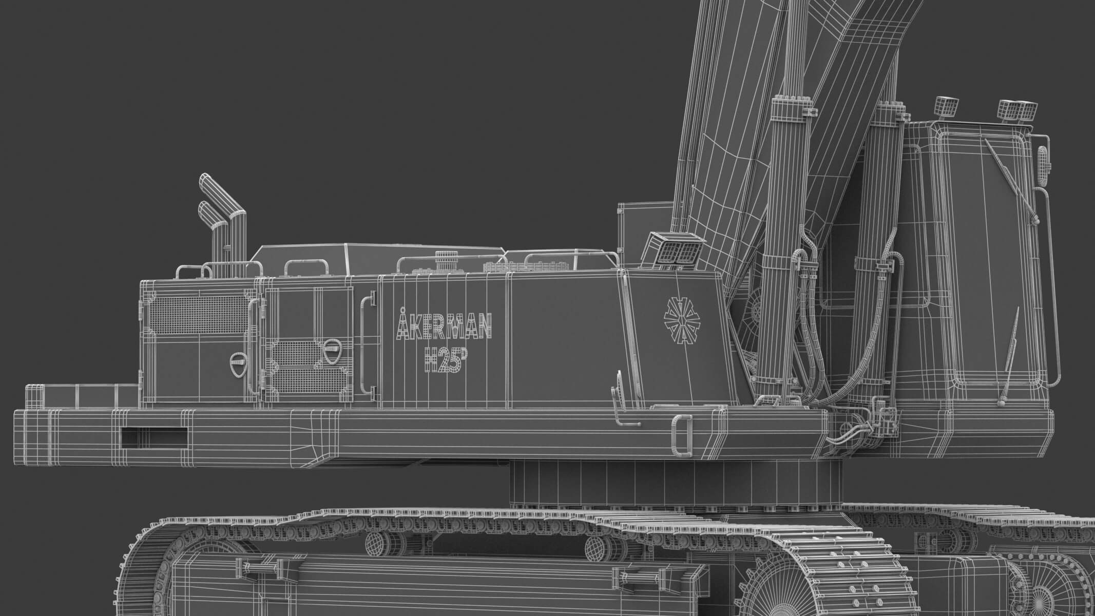 Akerman H25D Backhoe Excavator - 3D Model by frezzy