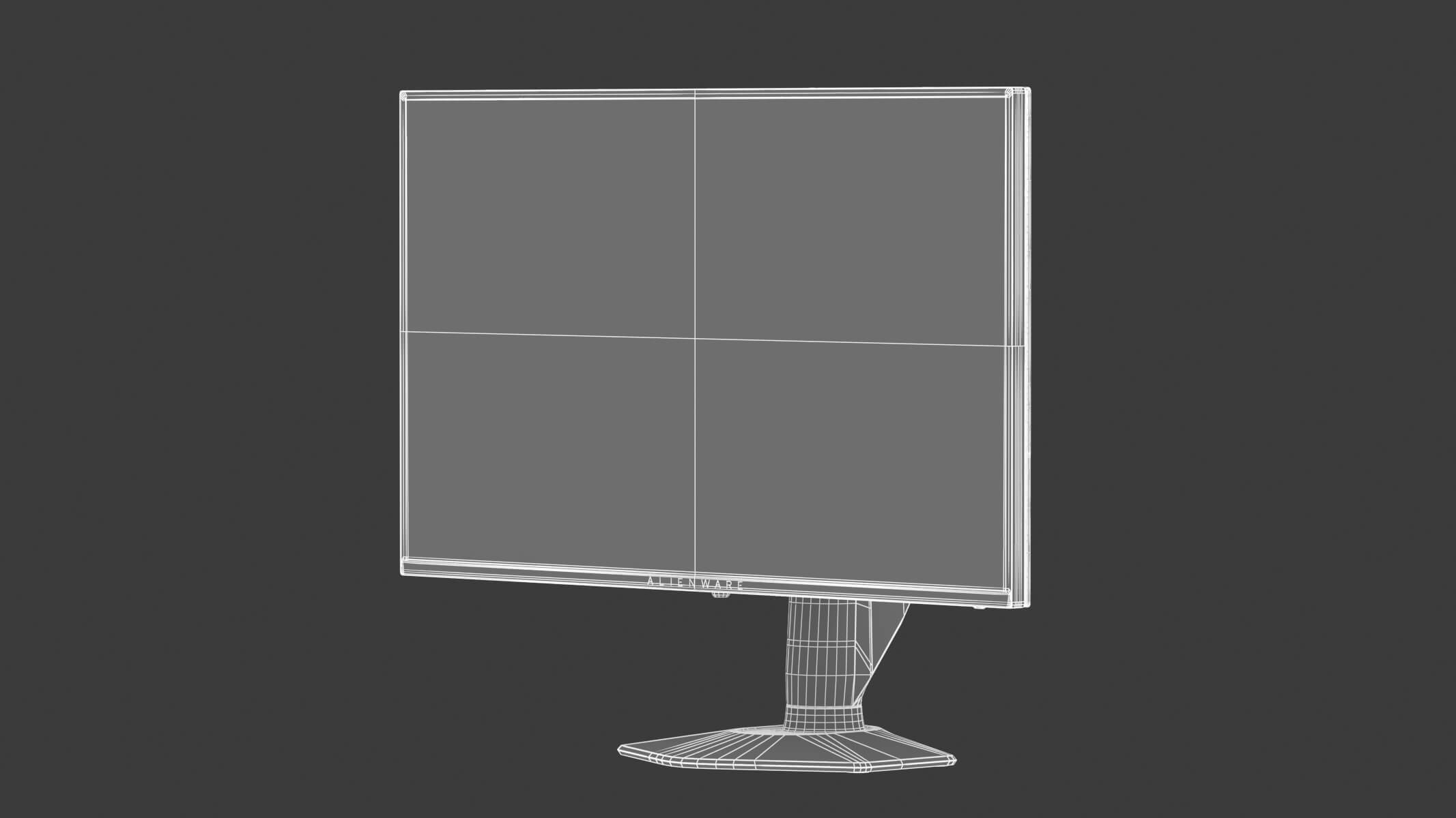 Alienware 27 4K Dual-Resolution Gaming Monitor 3D Model by frezzy