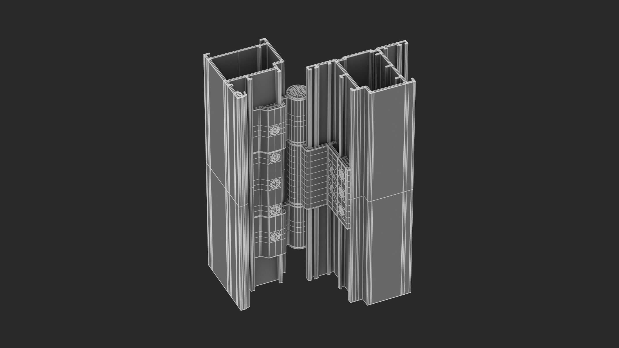 Aluminium Door Hinge - 3D Model by frezzy