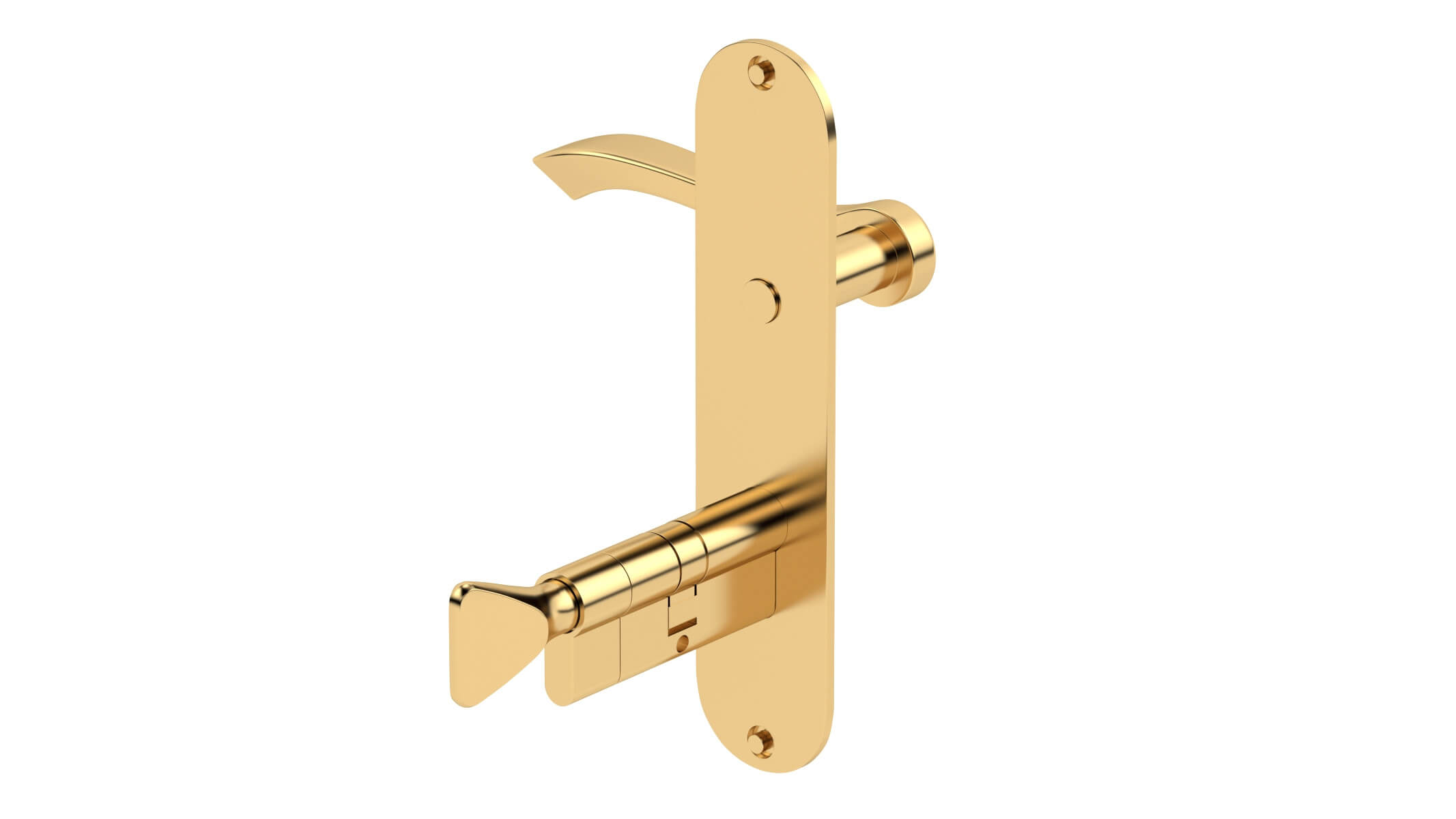 Andros Door Handle Brass - 3D Model by frezzy