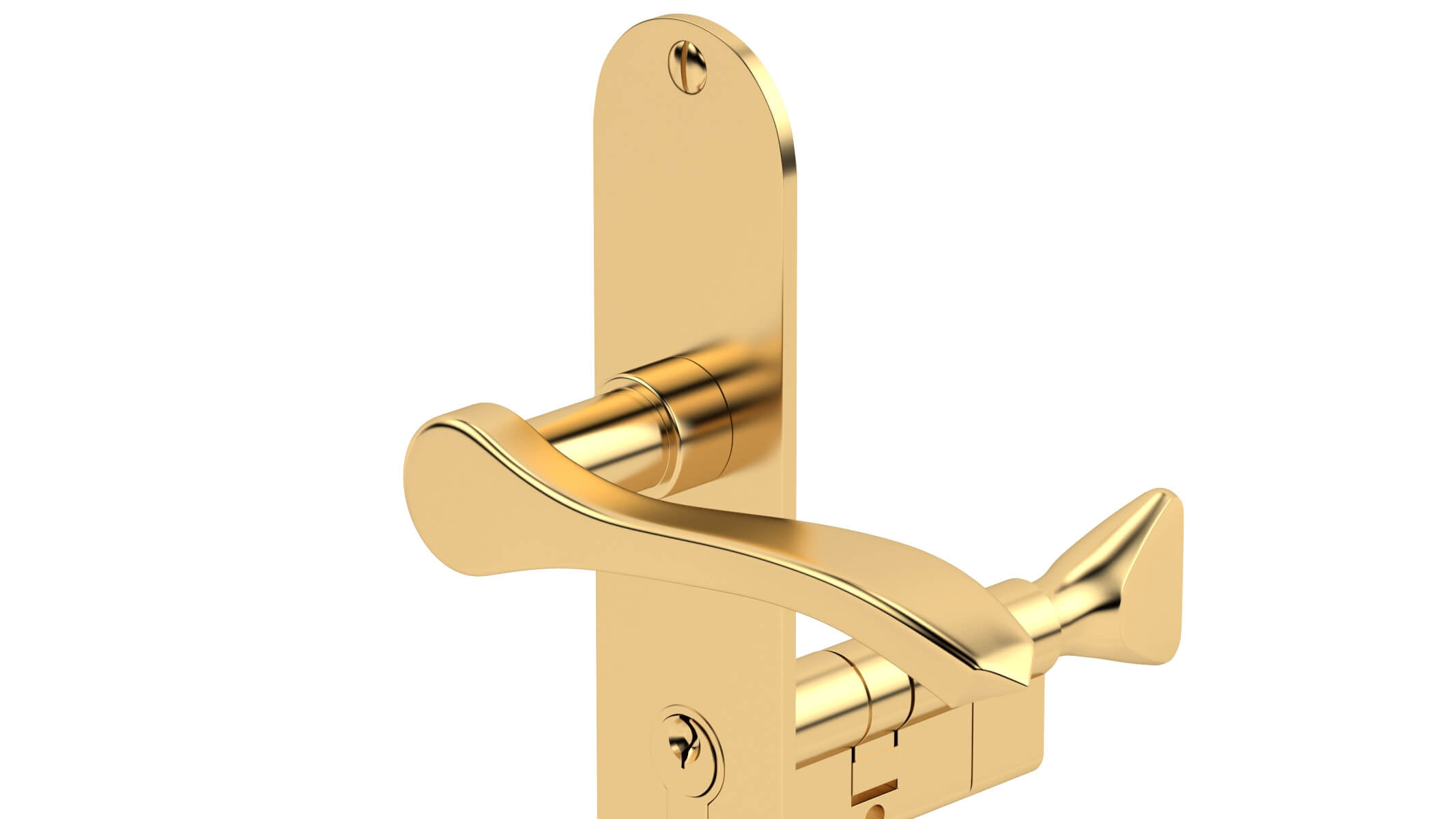 Andros Door Handle Brass - 3D Model by frezzy