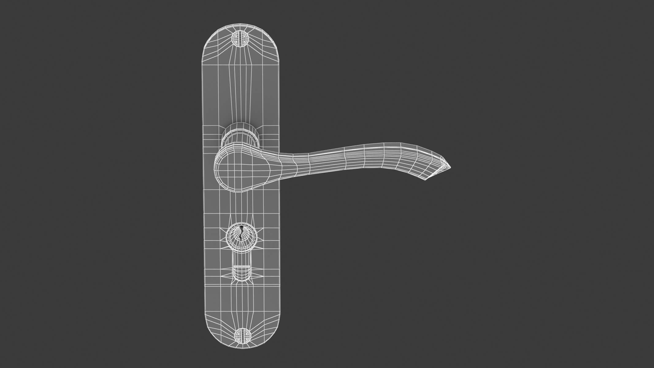 Andros Door Handle Brass - 3D Model by frezzy