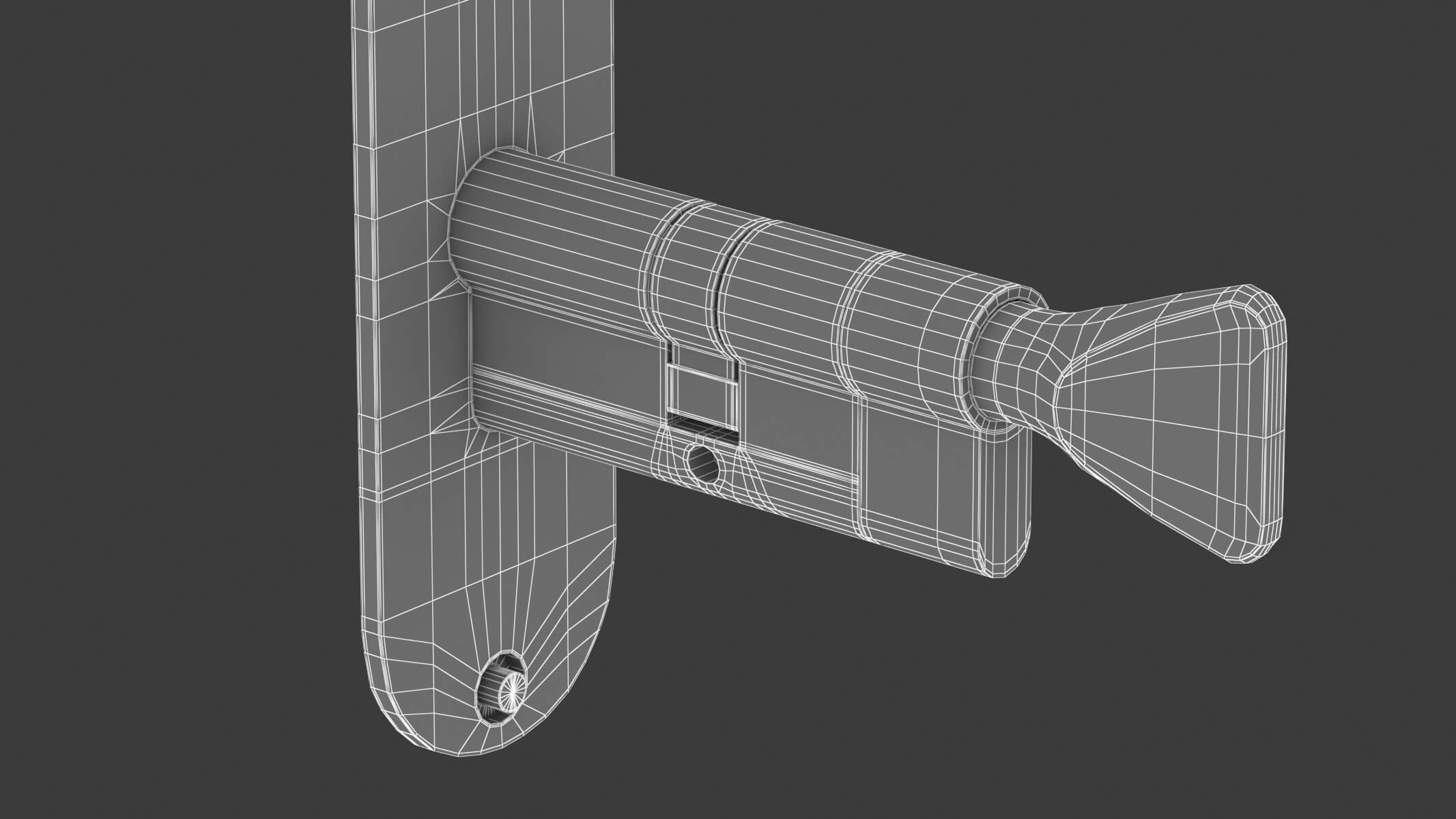 Andros Door Handle Brass - 3D Model by frezzy