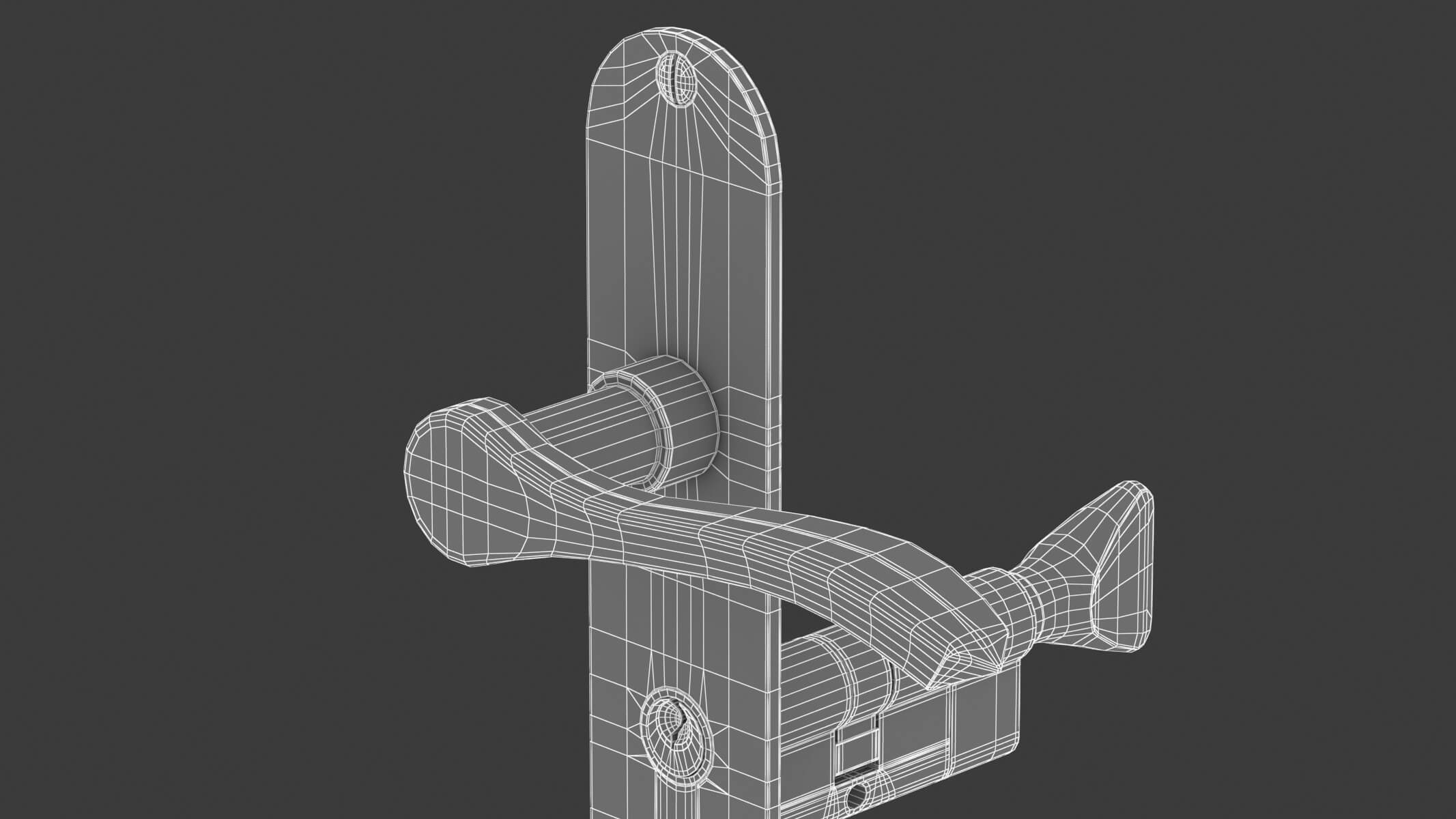Andros Door Handle Brass - 3D Model by frezzy