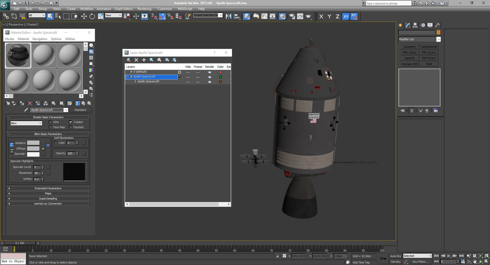 Apollo Spacecraft 2 - 3D Model by frezzy