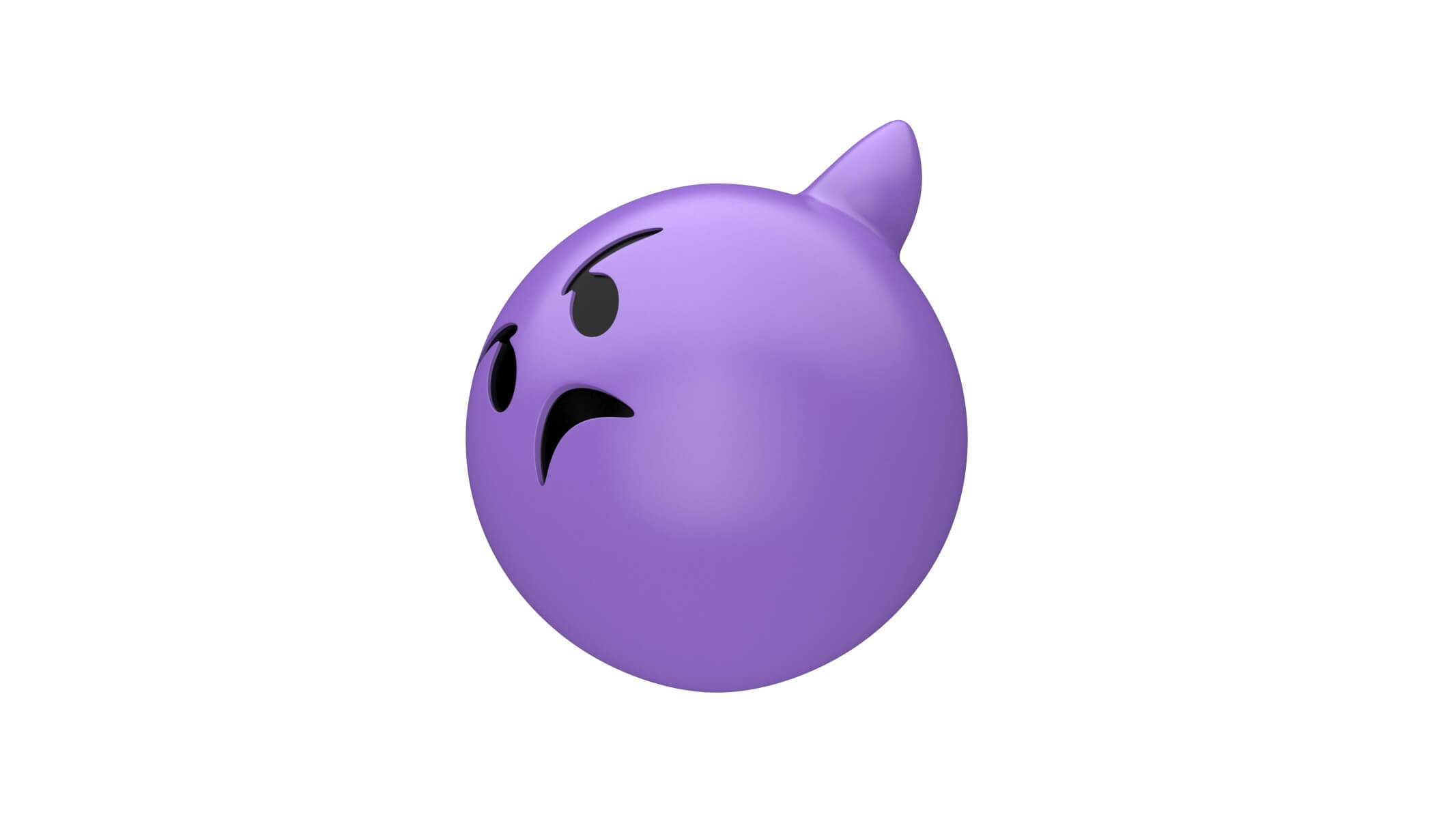 Apple Angry Face With Horns - 3D Model by frezzy