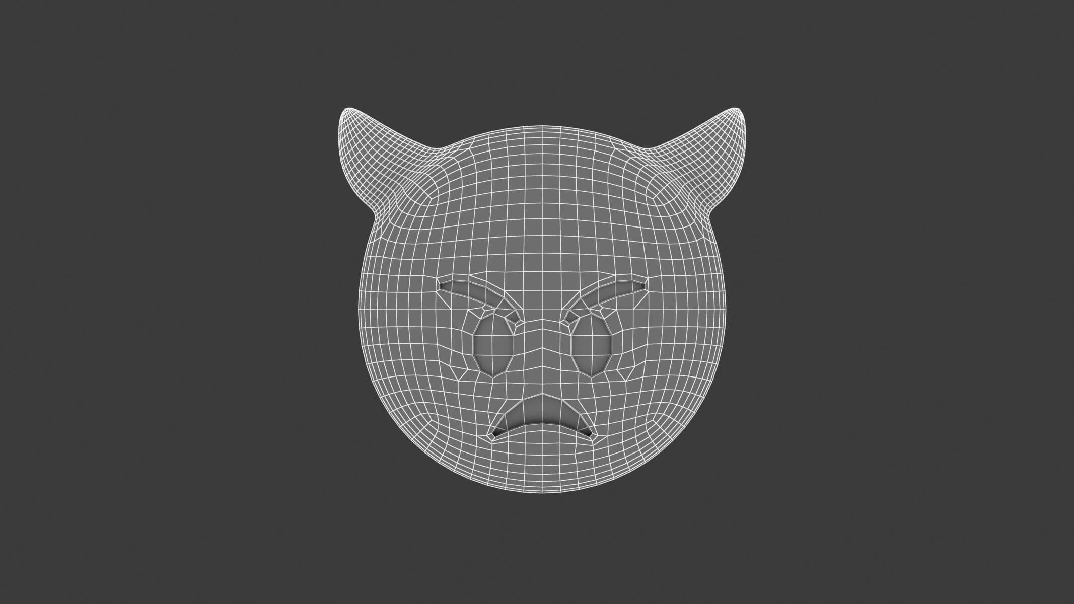 Apple Angry Face With Horns - 3D Model by frezzy