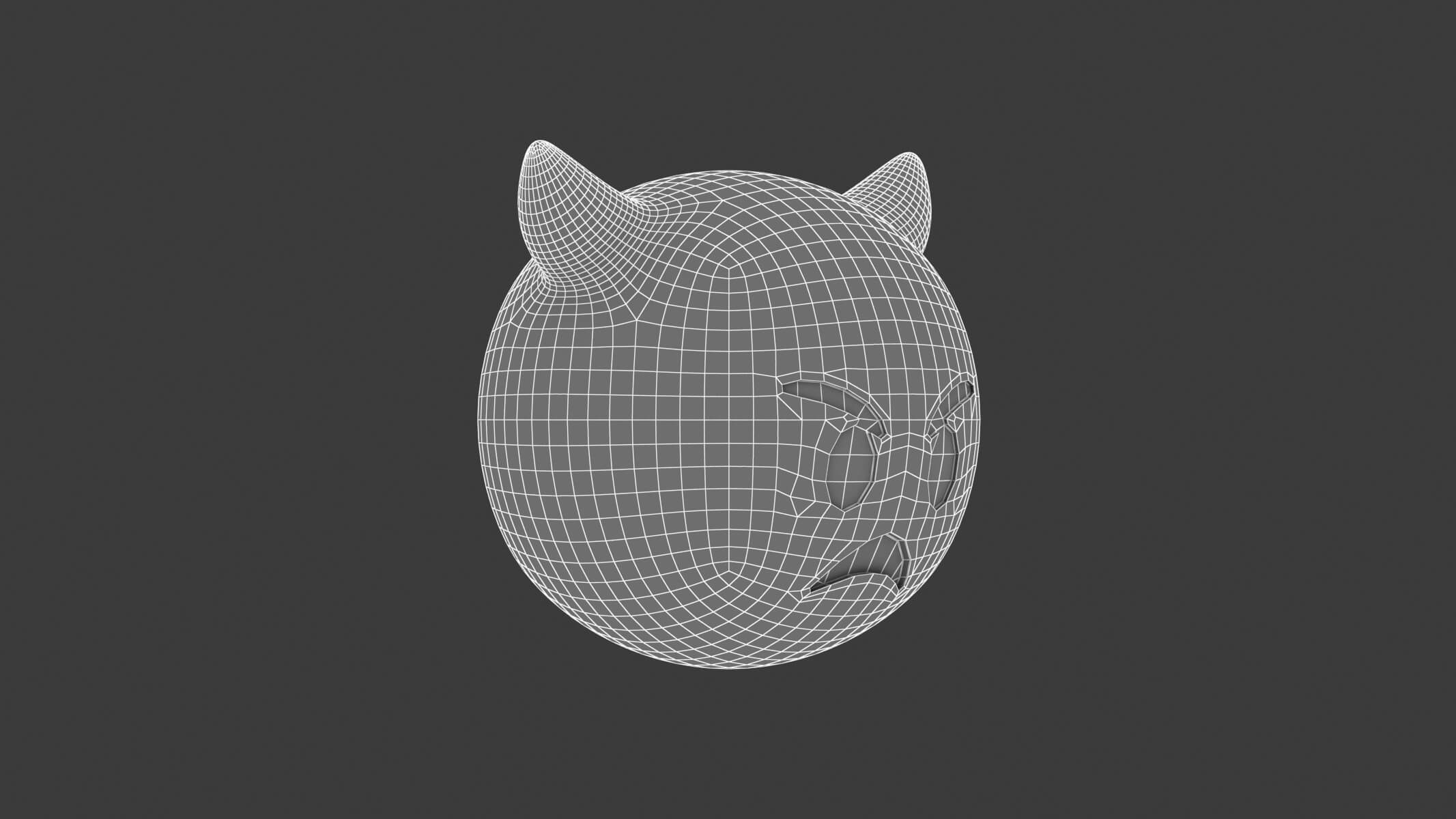 Apple Angry Face With Horns - 3D Model by frezzy